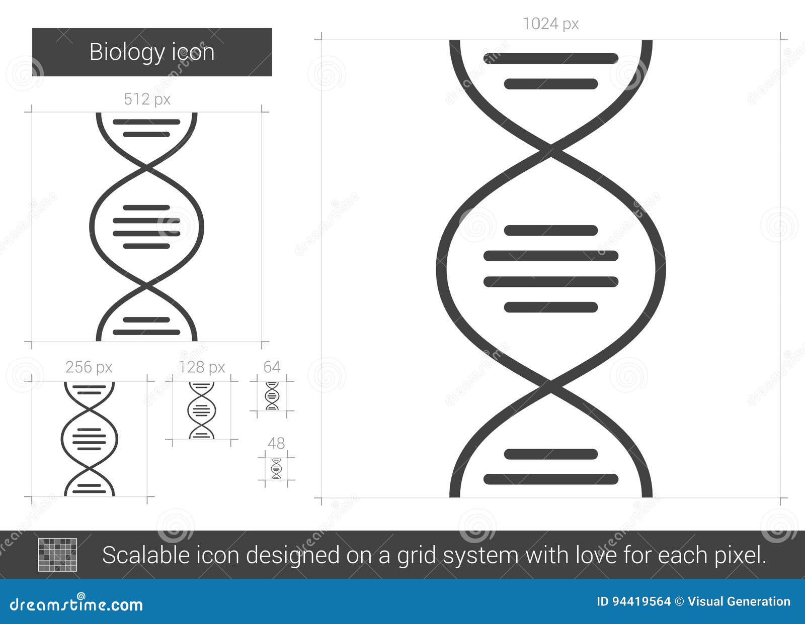 Biology line icon. stock vector. Illustration of isolated - 94419564