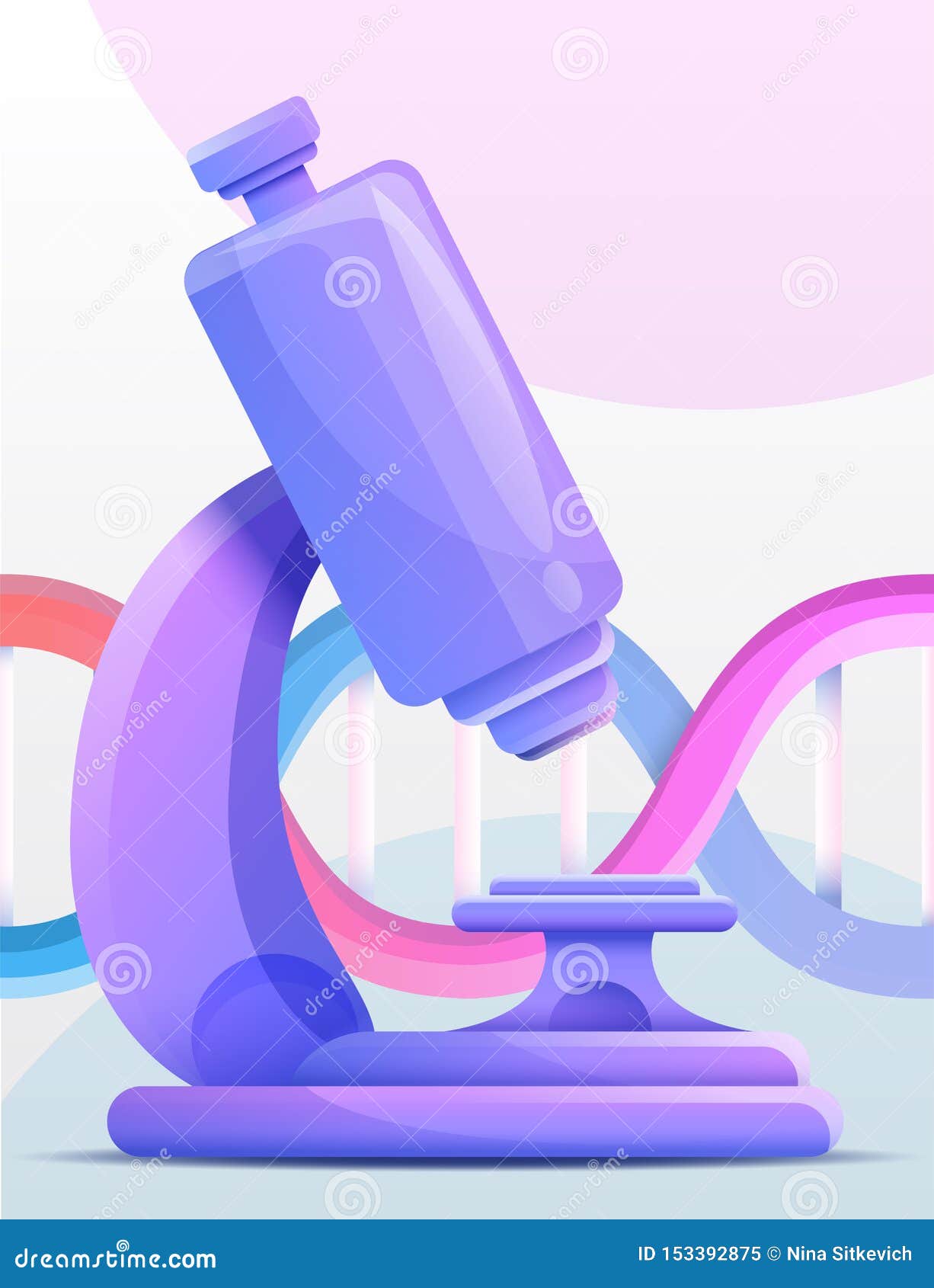 Biology Microscope Concept Banner, Cartoon Style Stock Vector ...