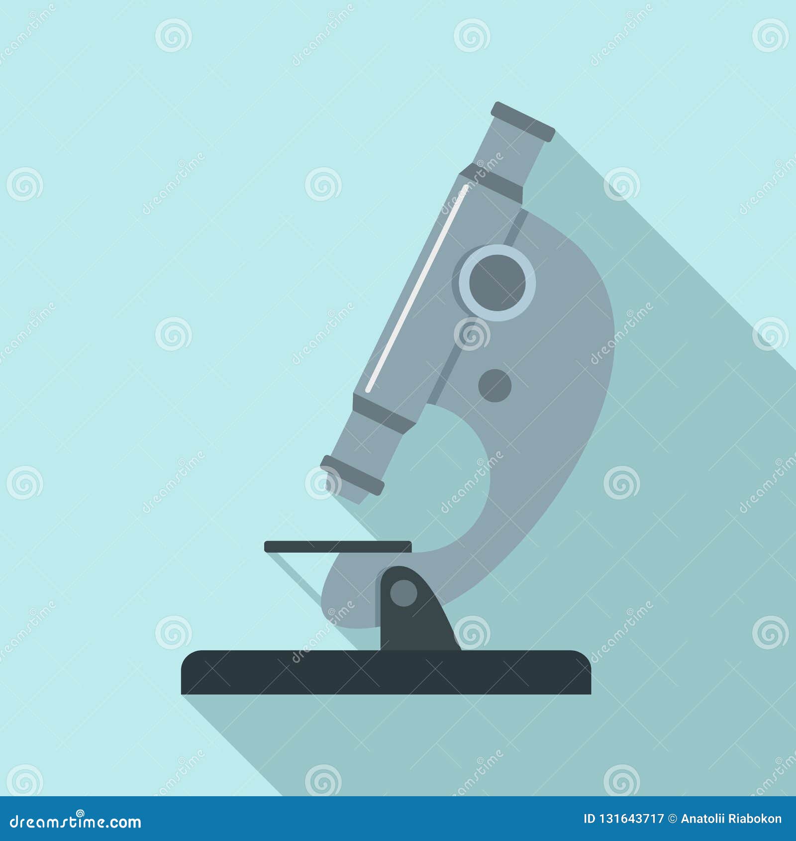 Biology Microscope Icon, Flat Style Stock Vector - Illustration of ...