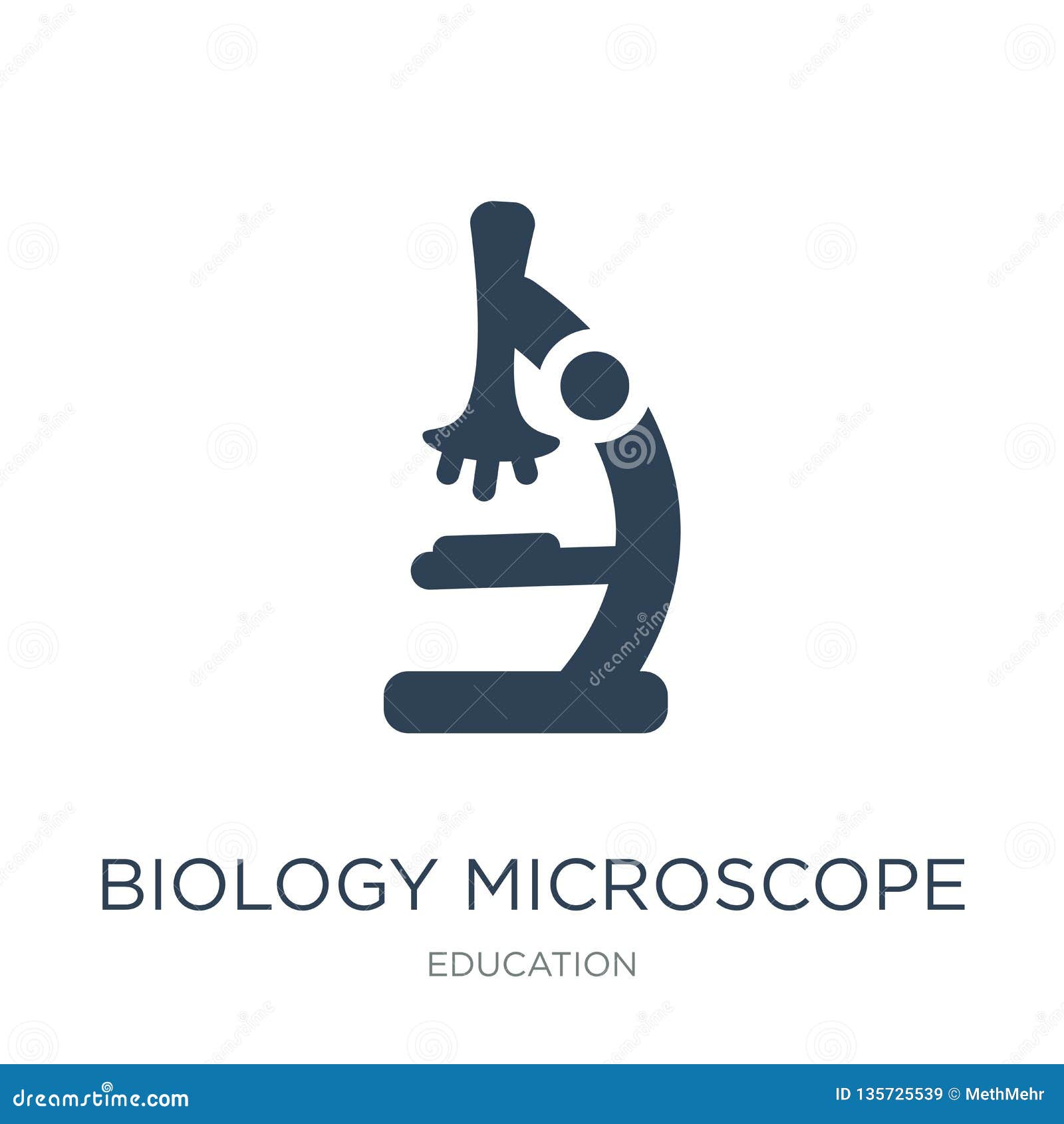 Biology Microscope Icon in Trendy Design Style. Biology Microscope Icon ...