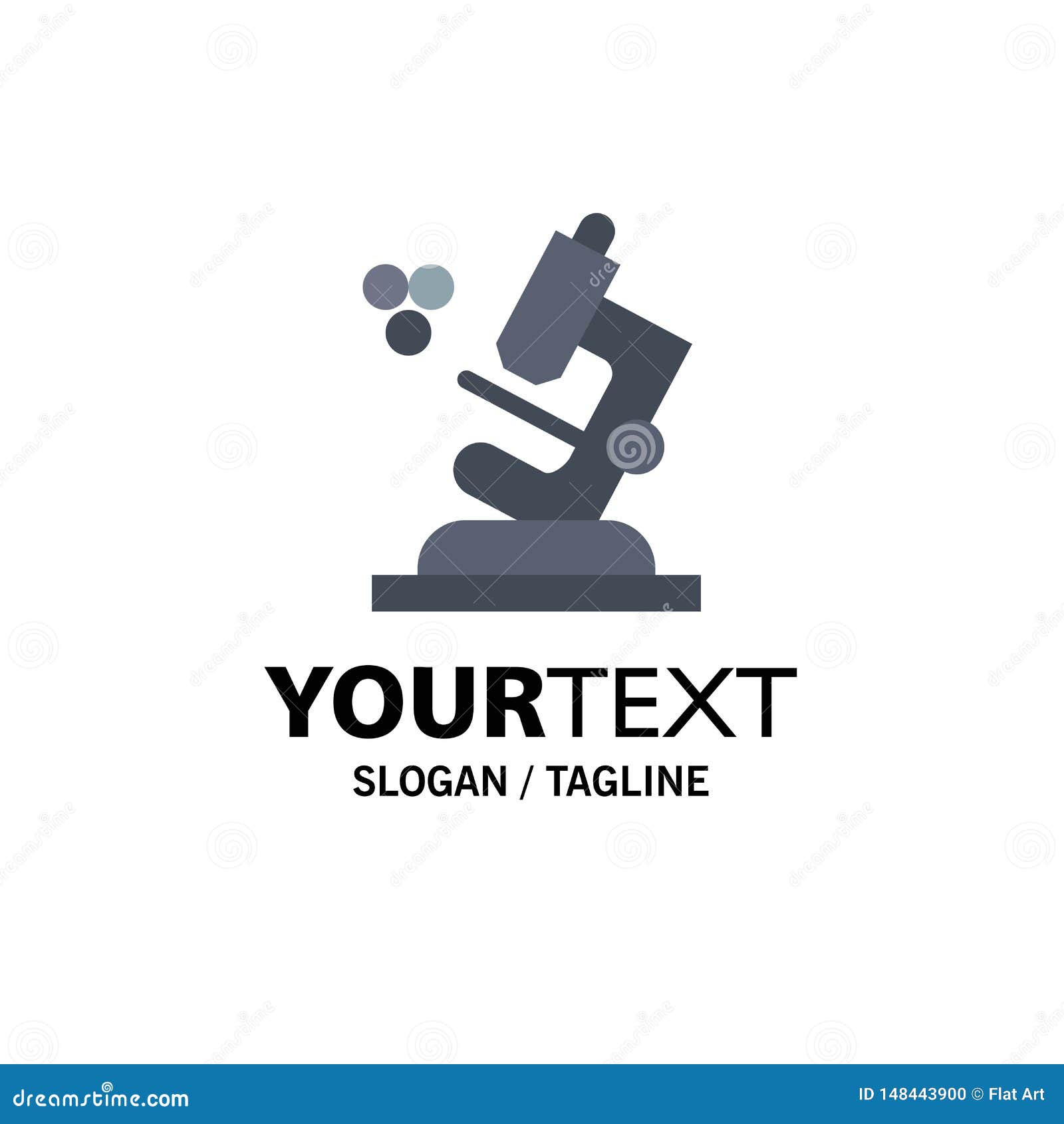 Biology, Microscope, Science Business Logo Template. Flat Color Stock ...
