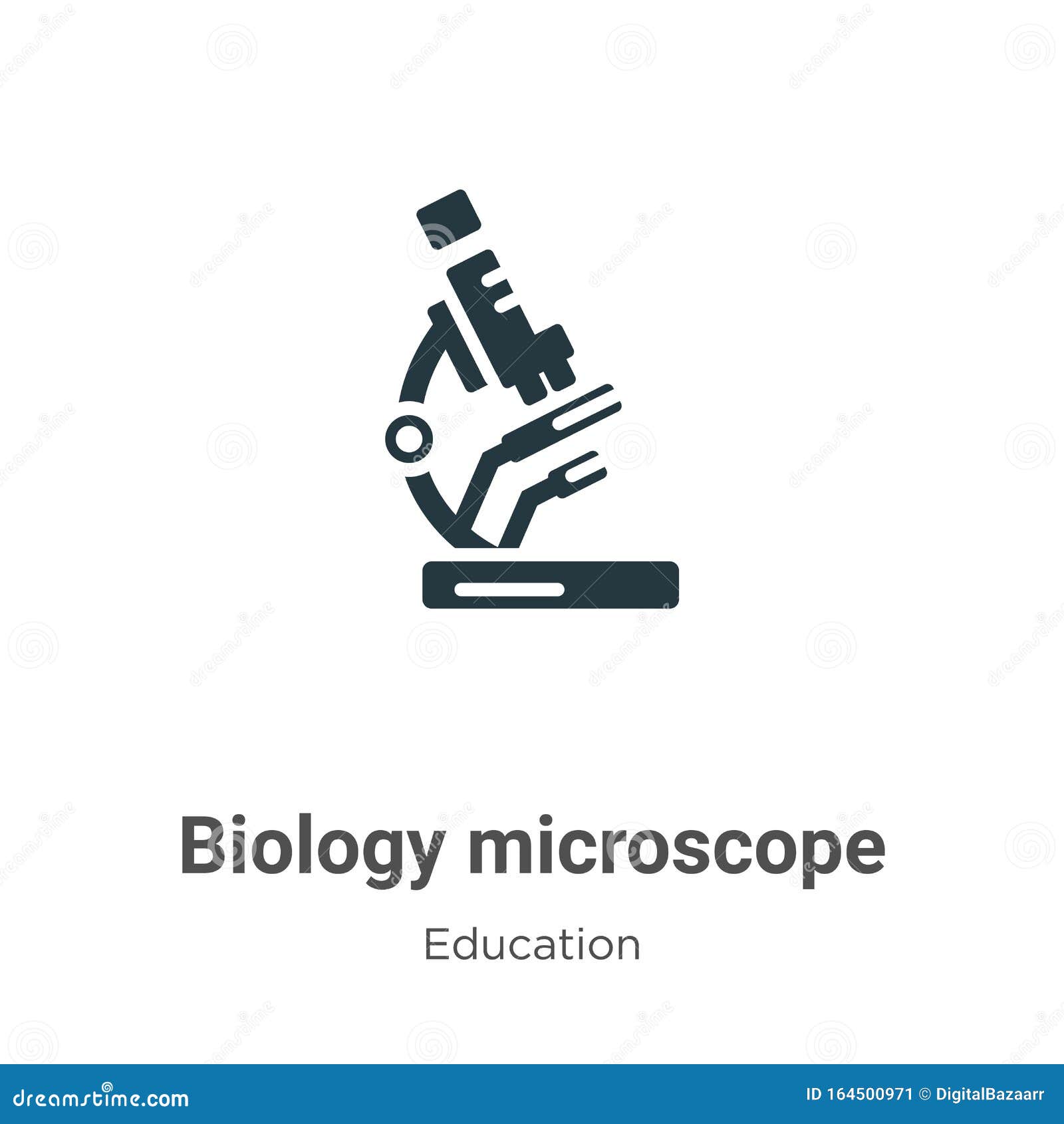 Biology Microscope Vector Icon on White Background. Flat Vector Biology ...