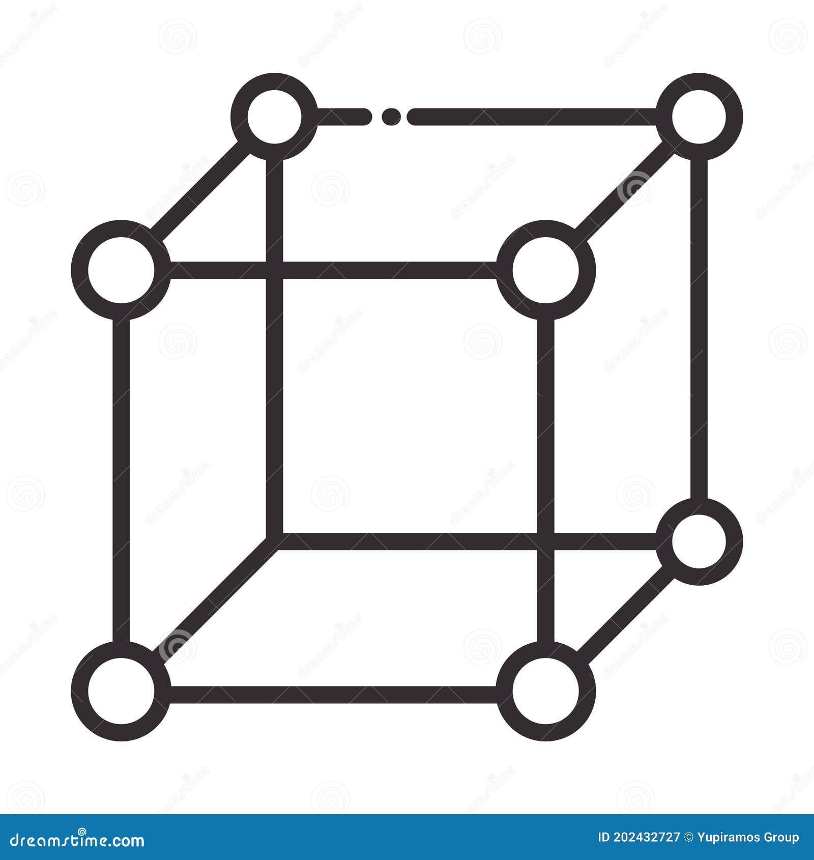 Biology Science Element Connected Lines with Dots Line Icon Style Stock ...