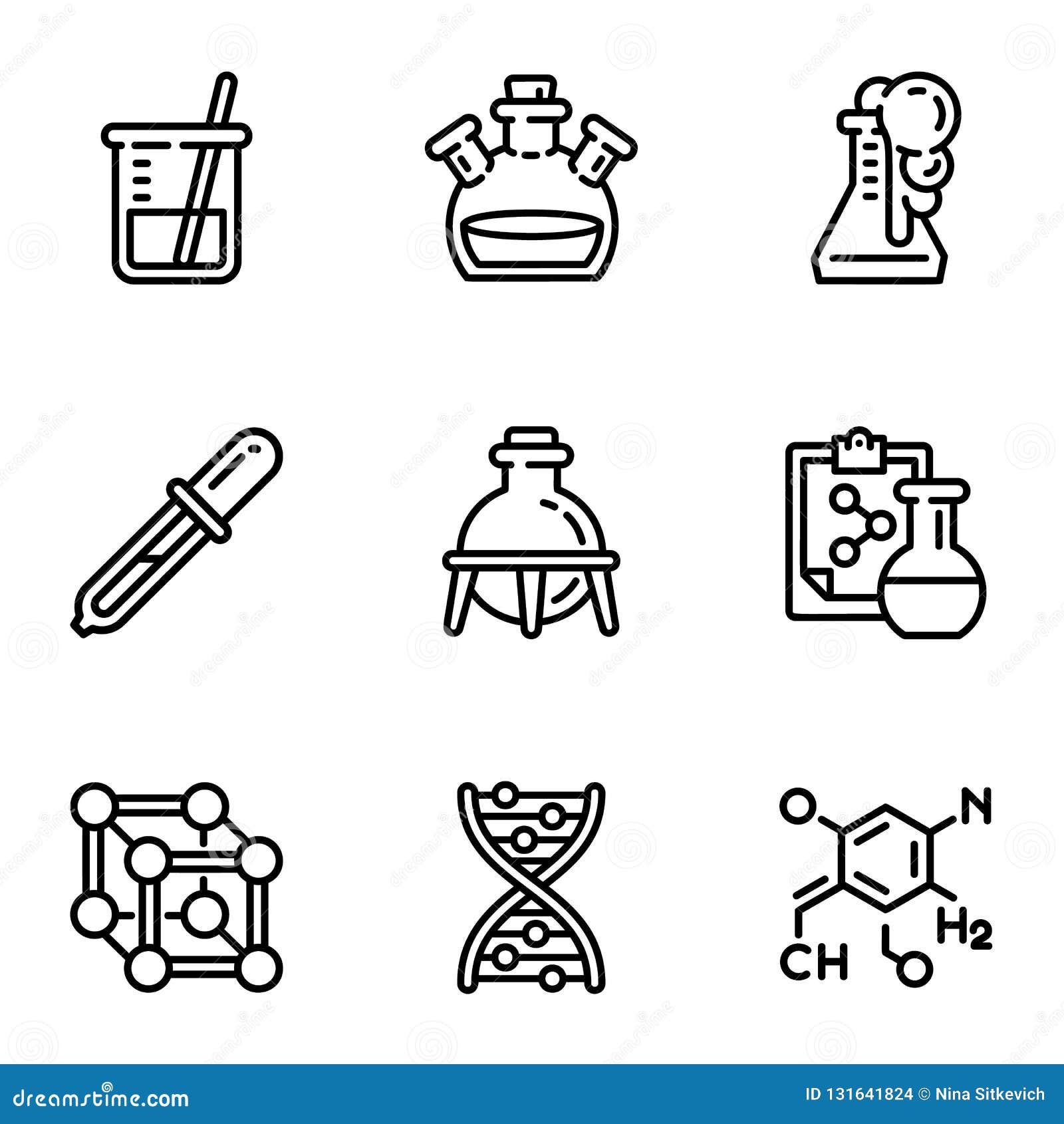 Biology Science Icon Set, Outline Style Stock Vector - Illustration of ... Biology Science Icon Set, Outline Style Stock Vector - Illustration of ...