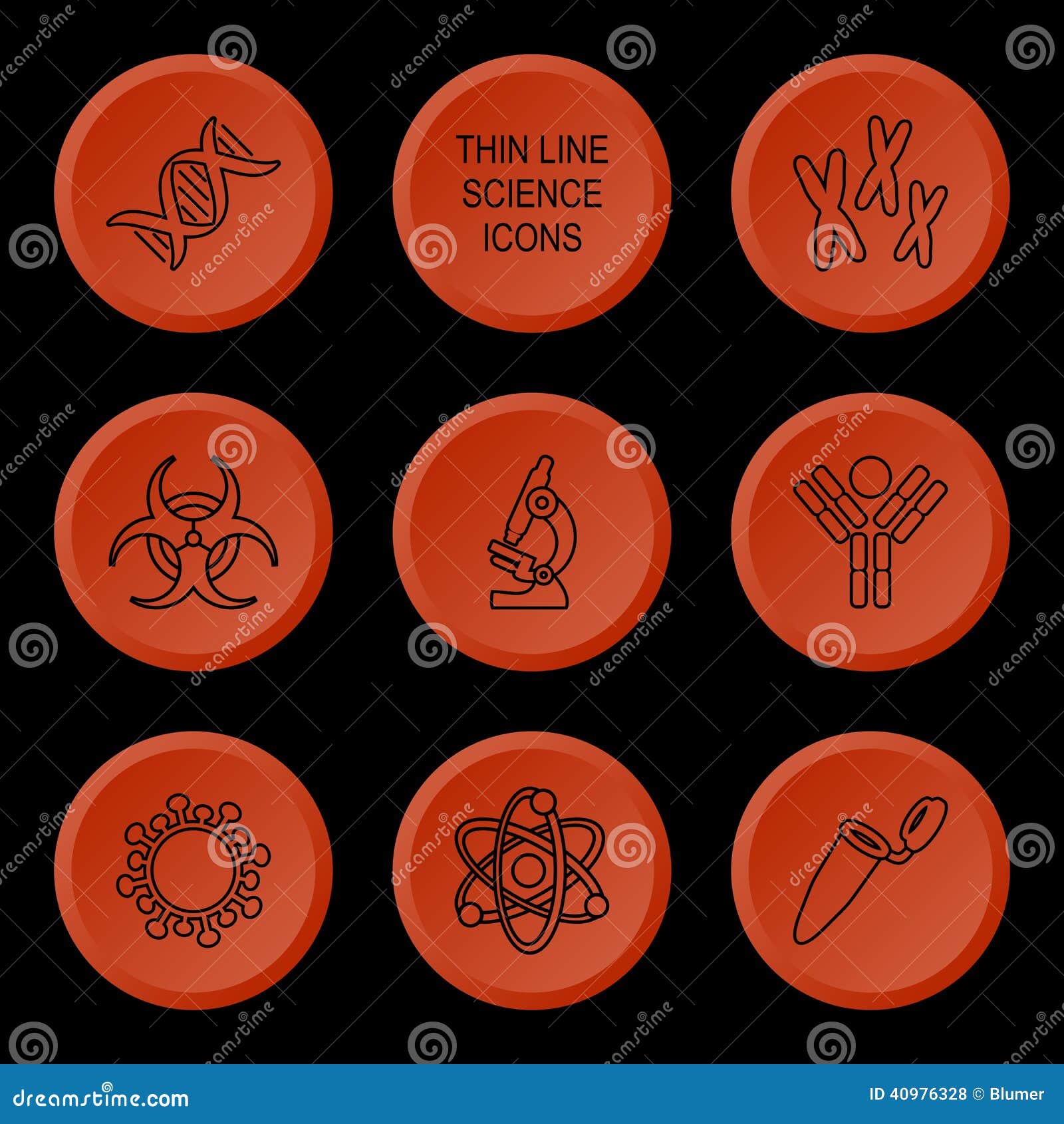 Biology science icons stock vector. Illustration of collection - 40976328
