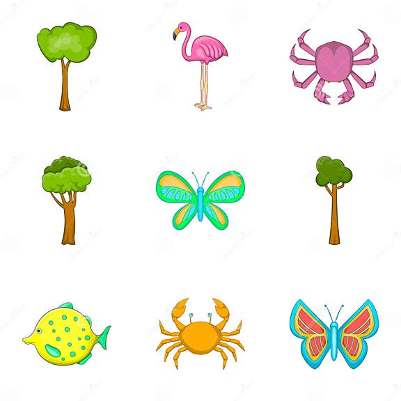 Biology Science Icons Set, Cartoon Style Stock Vector - Illustration of ... Biology Science Icons Set, Cartoon Style Stock Vector - Illustration of ...