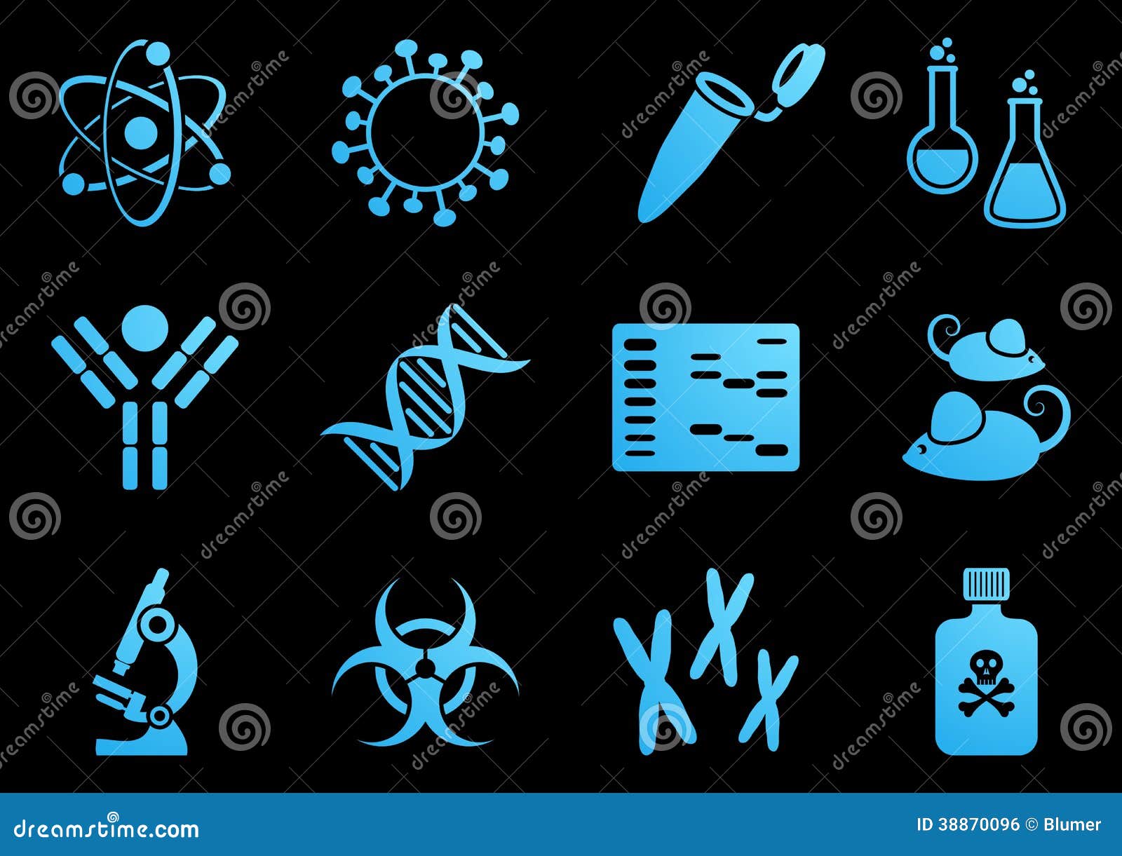 Biology science icons stock illustration. Illustration of antigen ...