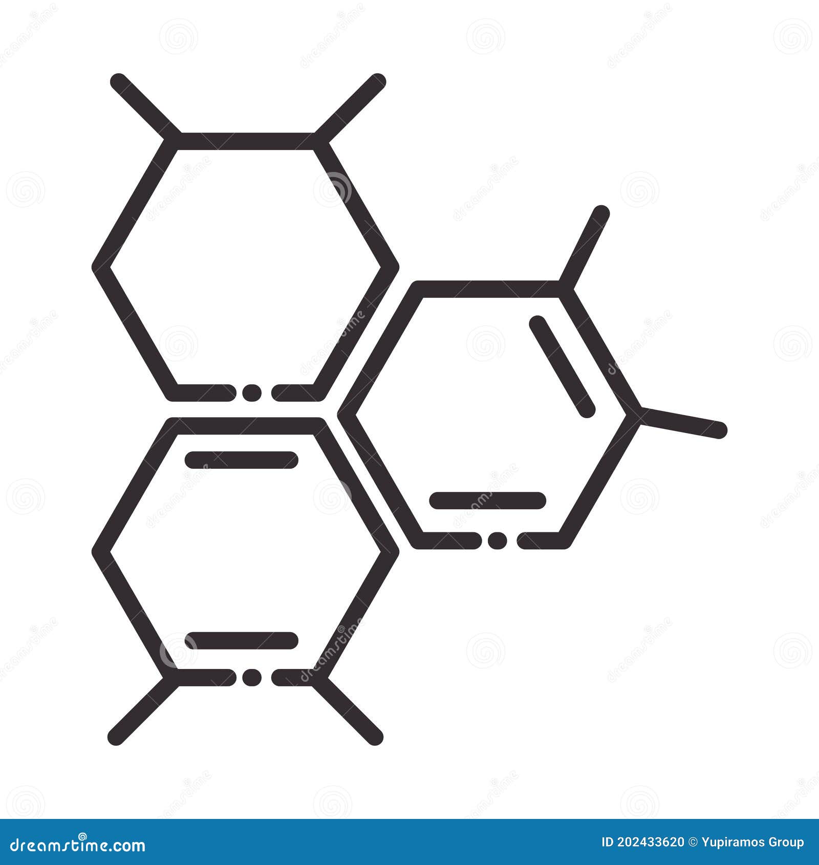 Biology Science Molecule Connection Model Element Line Icon Style Stock ...