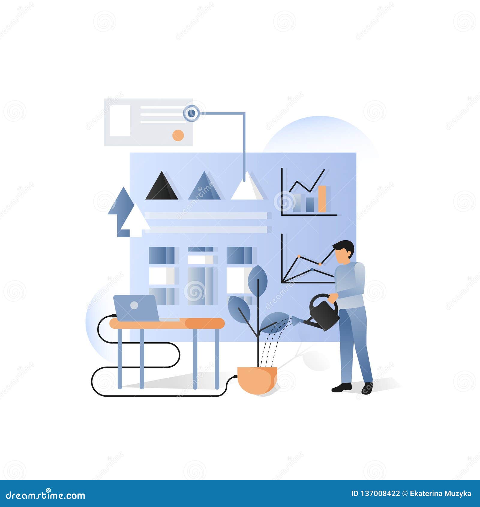 Biological Science Research Process Concept Vector Illustration Stock ...