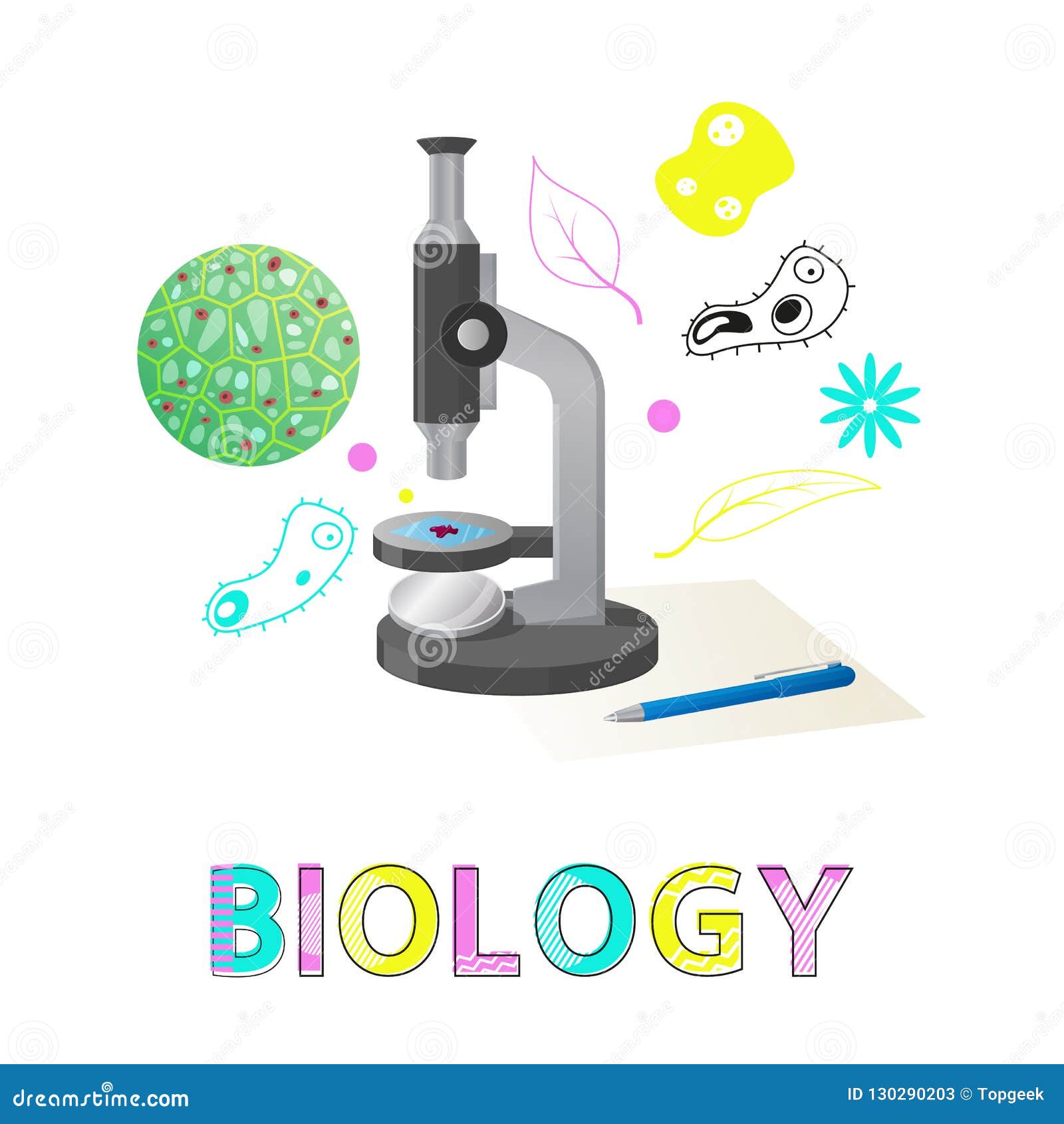 Biology Subject Studies Poster Vector Illustration Stock Vector ...