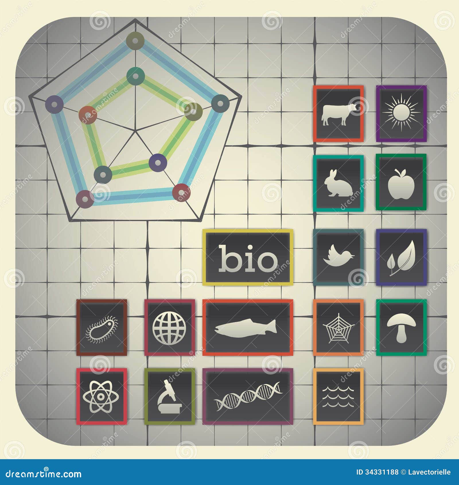 Biology symbols stock vector. Illustration of mesh, fish - 34331188