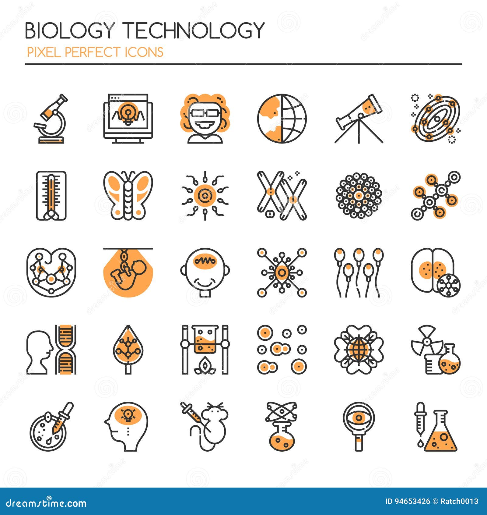 Biology Technology Elements Stock Vector - Illustration of experiment ...