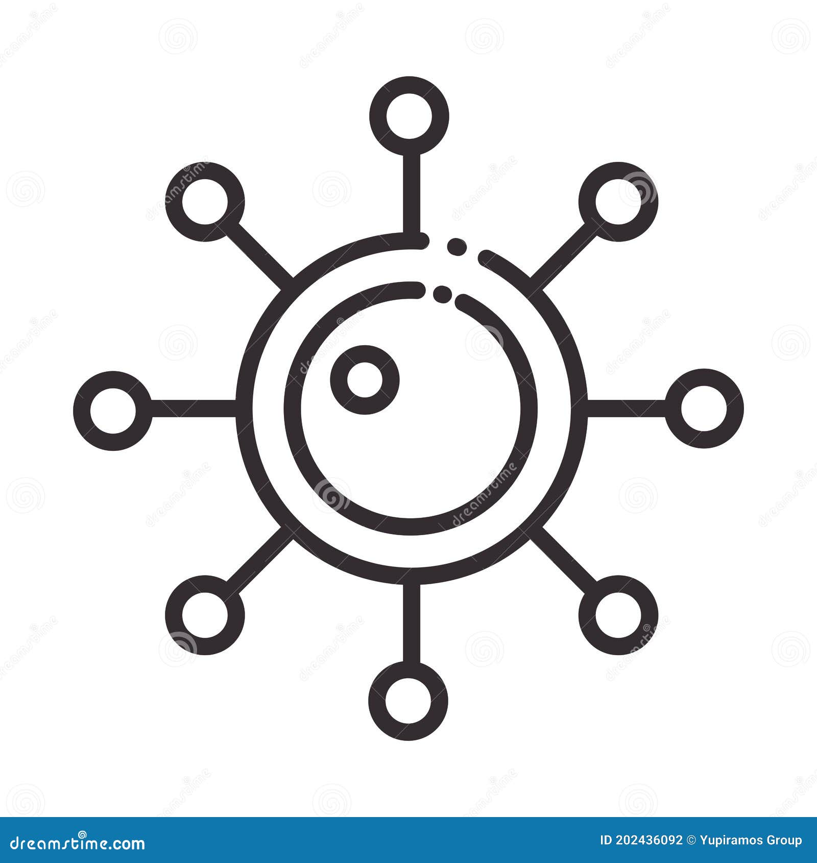 Biology Virus Science Element Line Icon Style Stock Vector ...