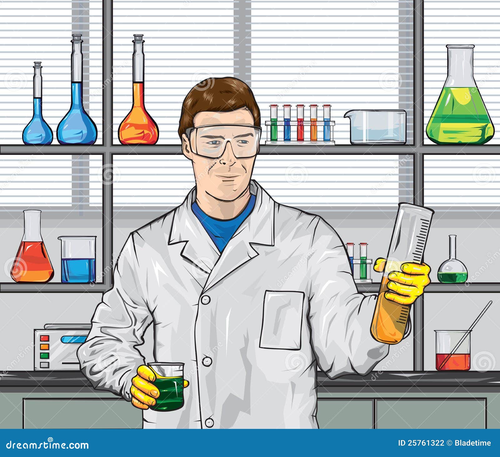 Bioloog in Het Laboratorium Stock Illustratie - Illustration of ...