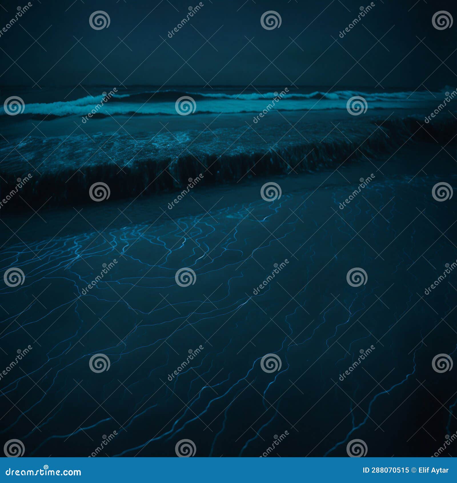 Bioluminescent Algae in the Ocean, Luminous Landscape Stock ...