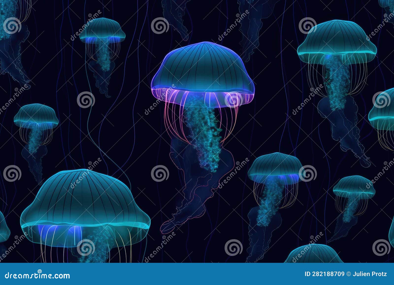 Bioluminescent Jellyfish Light Up The Night. A Magical And Surreal ...