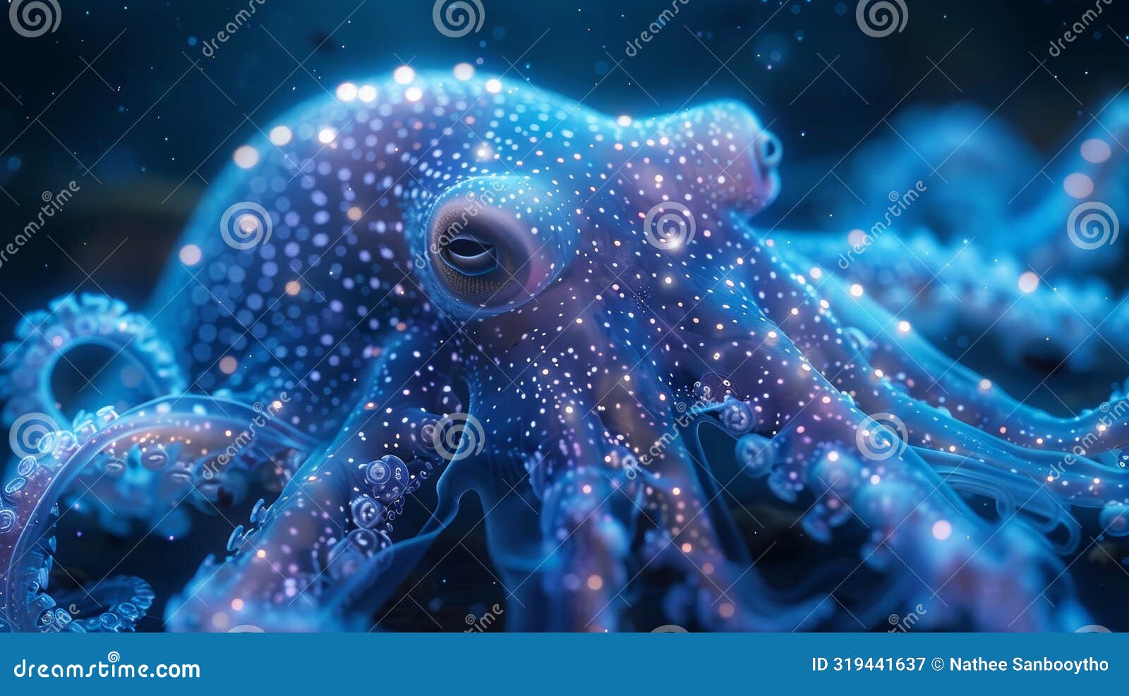 Bioluminescent Octopus. Looks so Unreal Stock Illustration ...