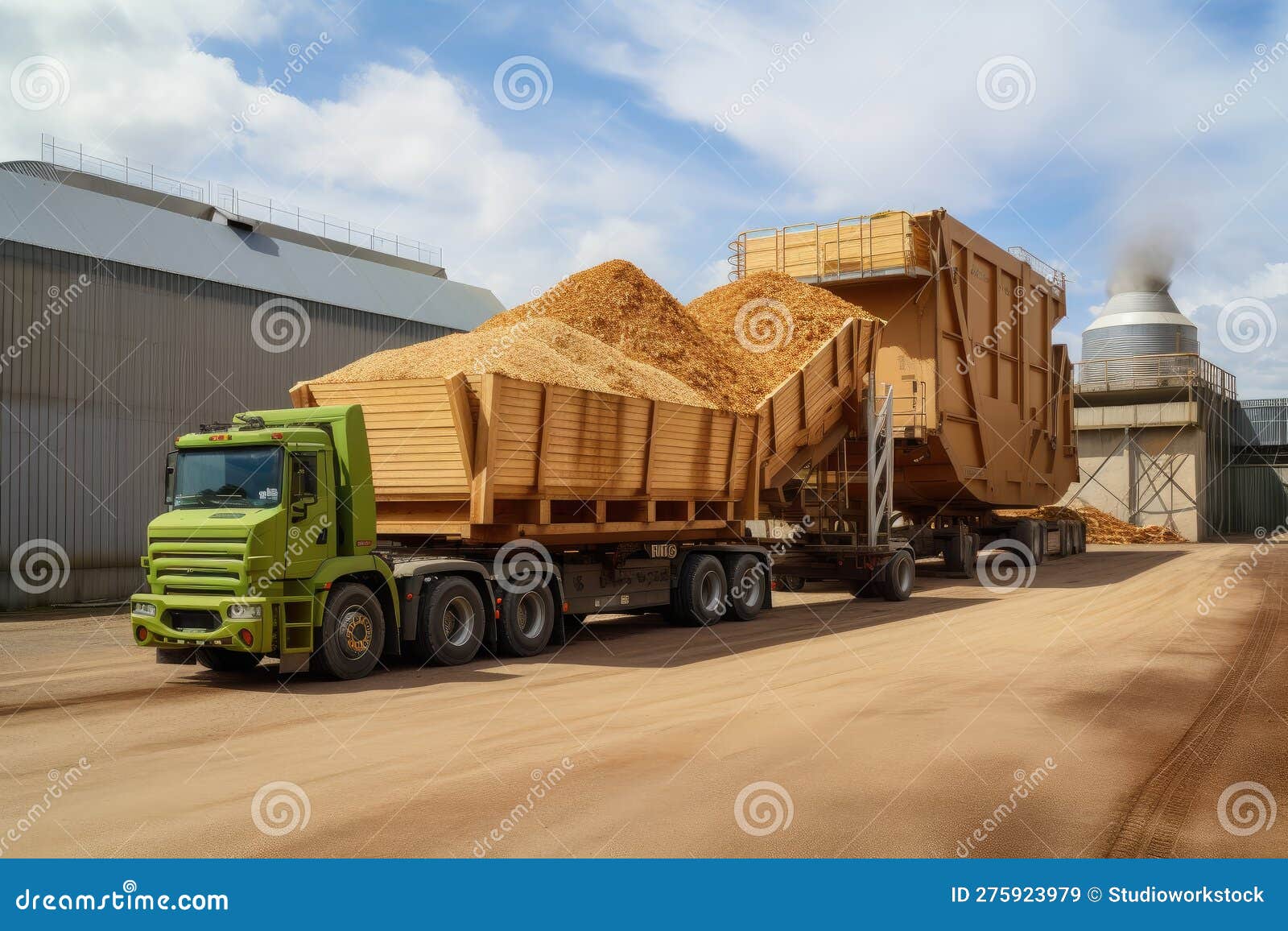 Biomass Being Transported To Energy Processing Plant for Conversion ...