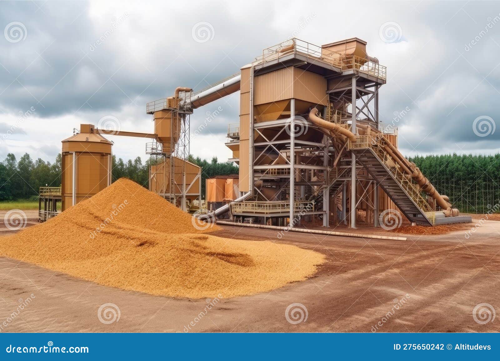 Biomass Energy Plant, with Conveyor Belts and Machinery Transporting ... Biomass Energy Plant, with Conveyor Belts and Machinery Transporting ...