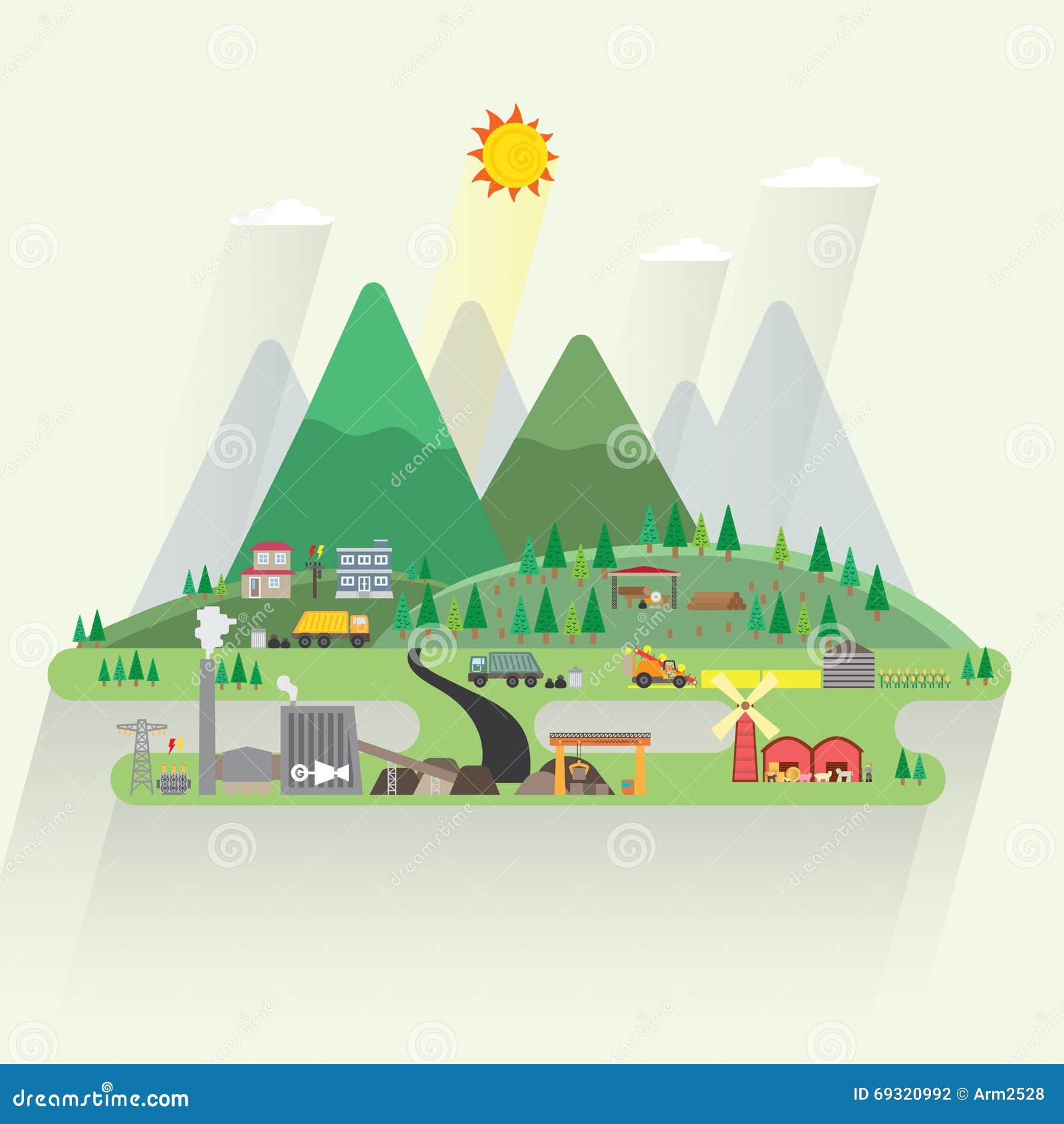 Biomass energy stock vector. Illustration of season, livestock - 69320992