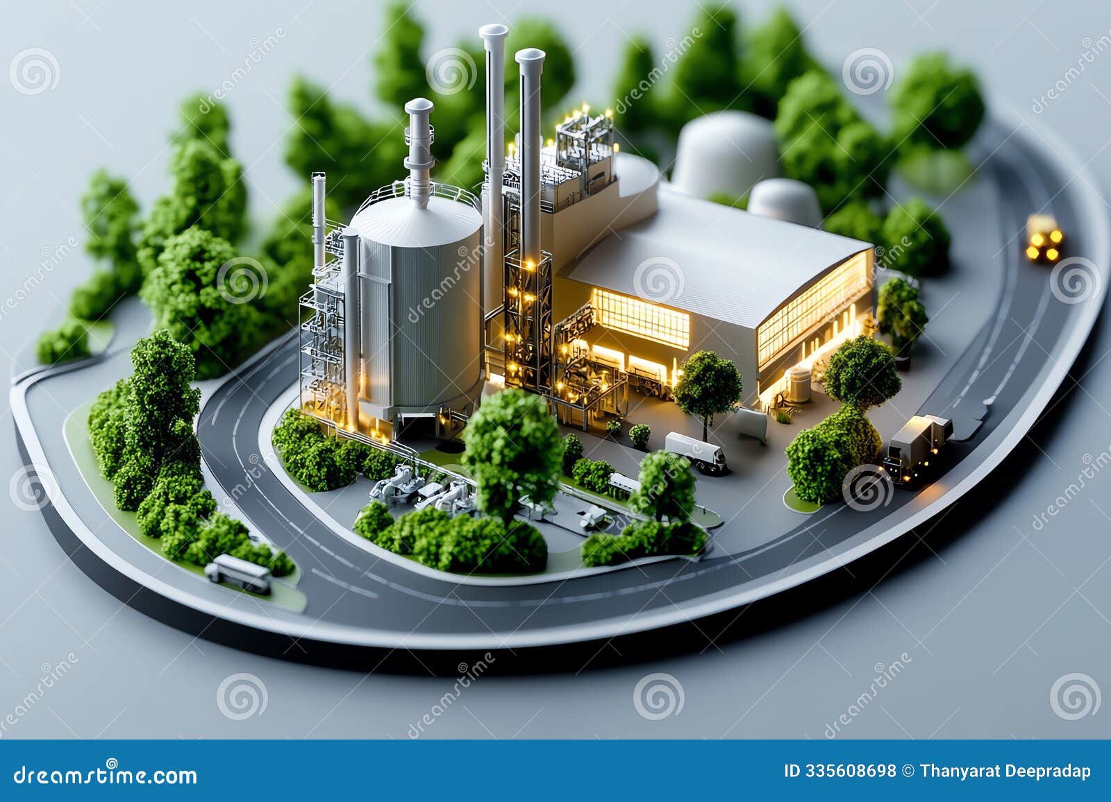 Modern Bioenergy Plant, With Its Boilers And Generators In Full ...