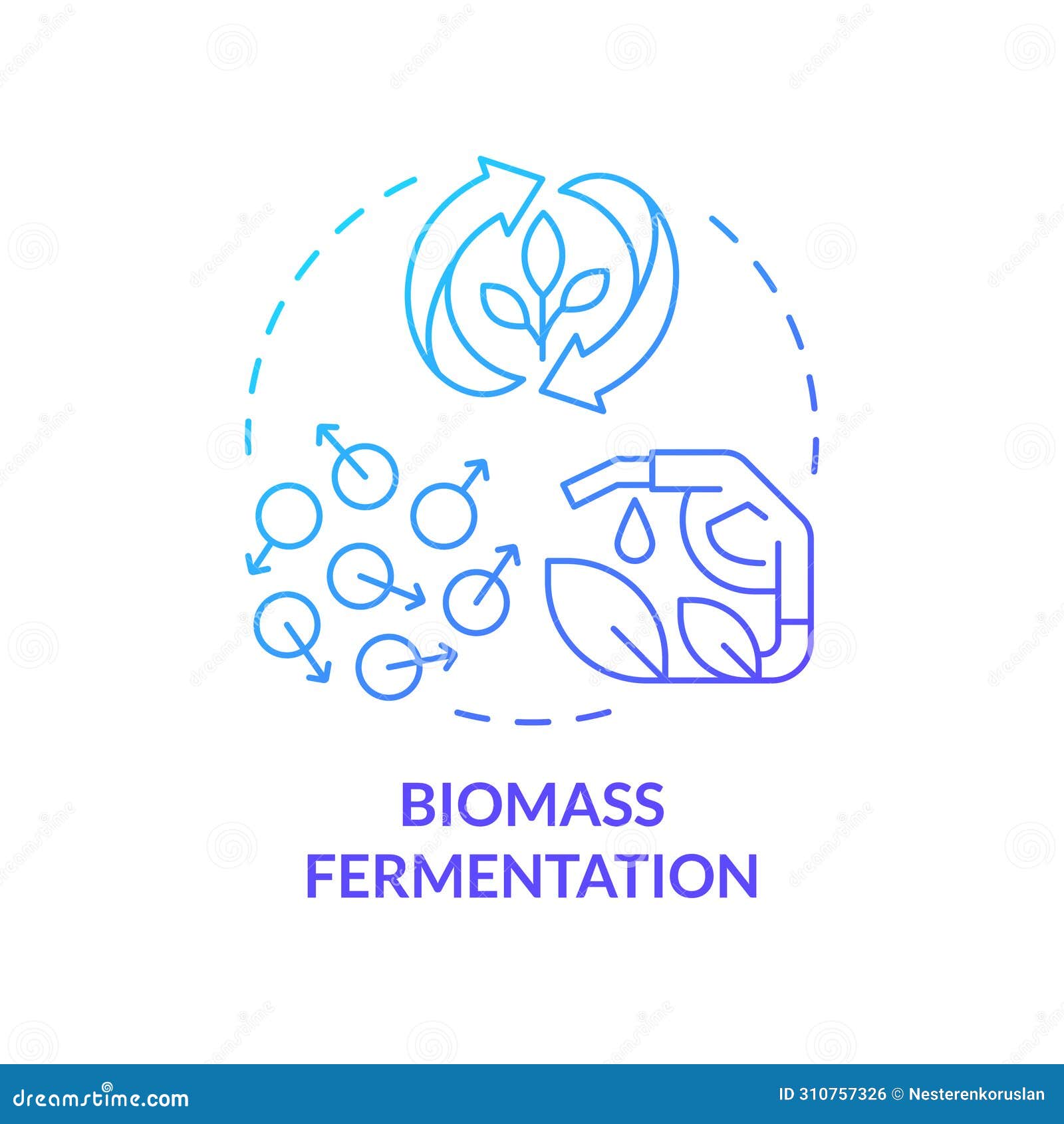 Biomass Fermentation Blue Gradient Concept Icon Stock Vector ...