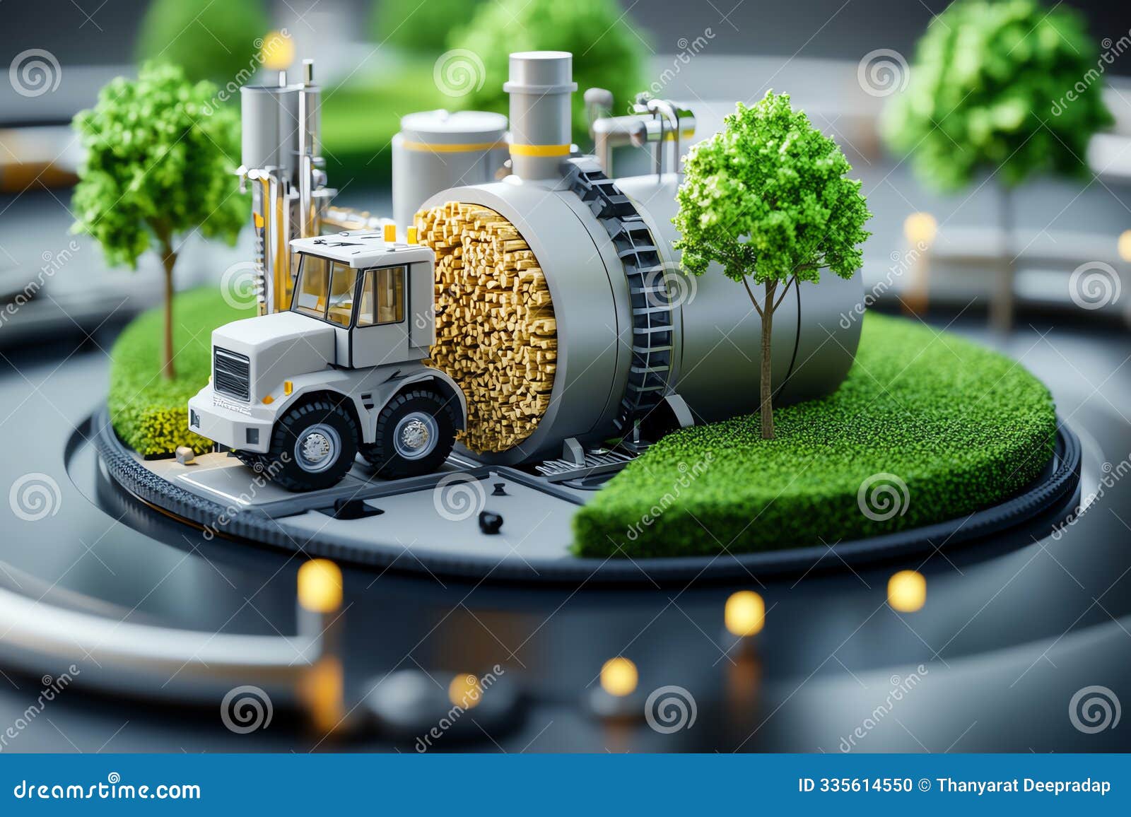 Biomass Modernization And Innovation Are Depicted In A Futuristic ...