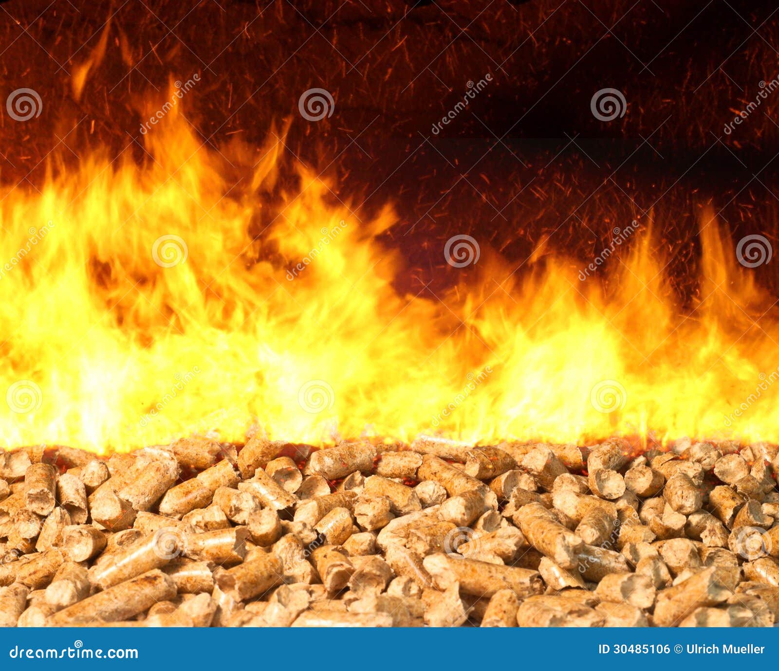 Biomass In Fire - Three Kind Of Pelets Burn Royalty-Free Stock ...
