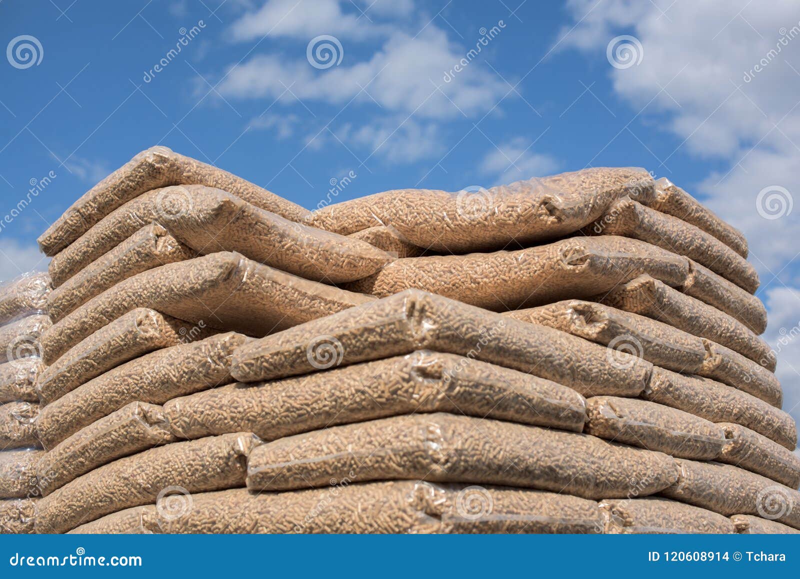 Biomass in Plastic Bags on a Pile Stock Photo - Image of byproduct ...