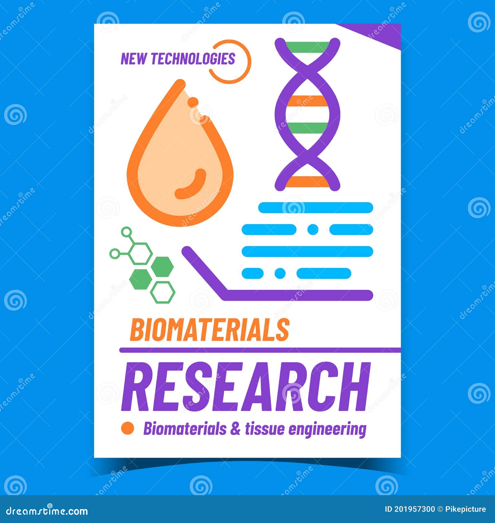 Biomaterials Research Creative Promo Banner Vector Stock Vector ...