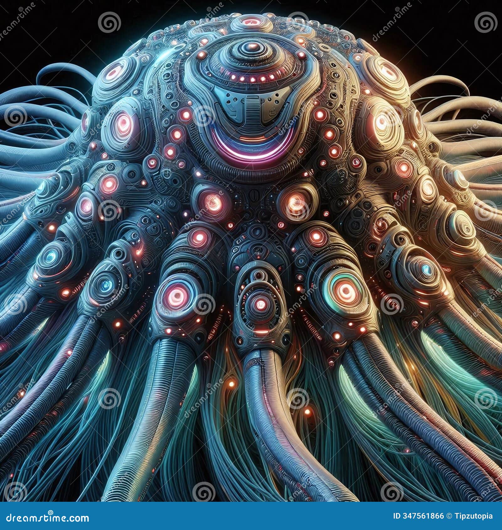 Biomechanical Alien Organism Stock Illustration - Illustration of ...