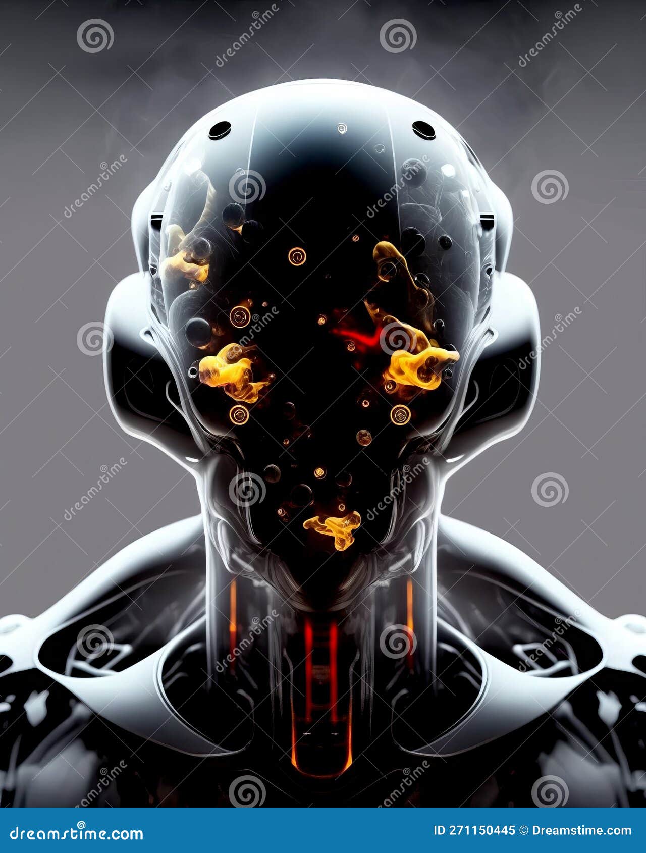 Biomechanical Cyborg, Robot Portrait, Future Technologies Stock ...
