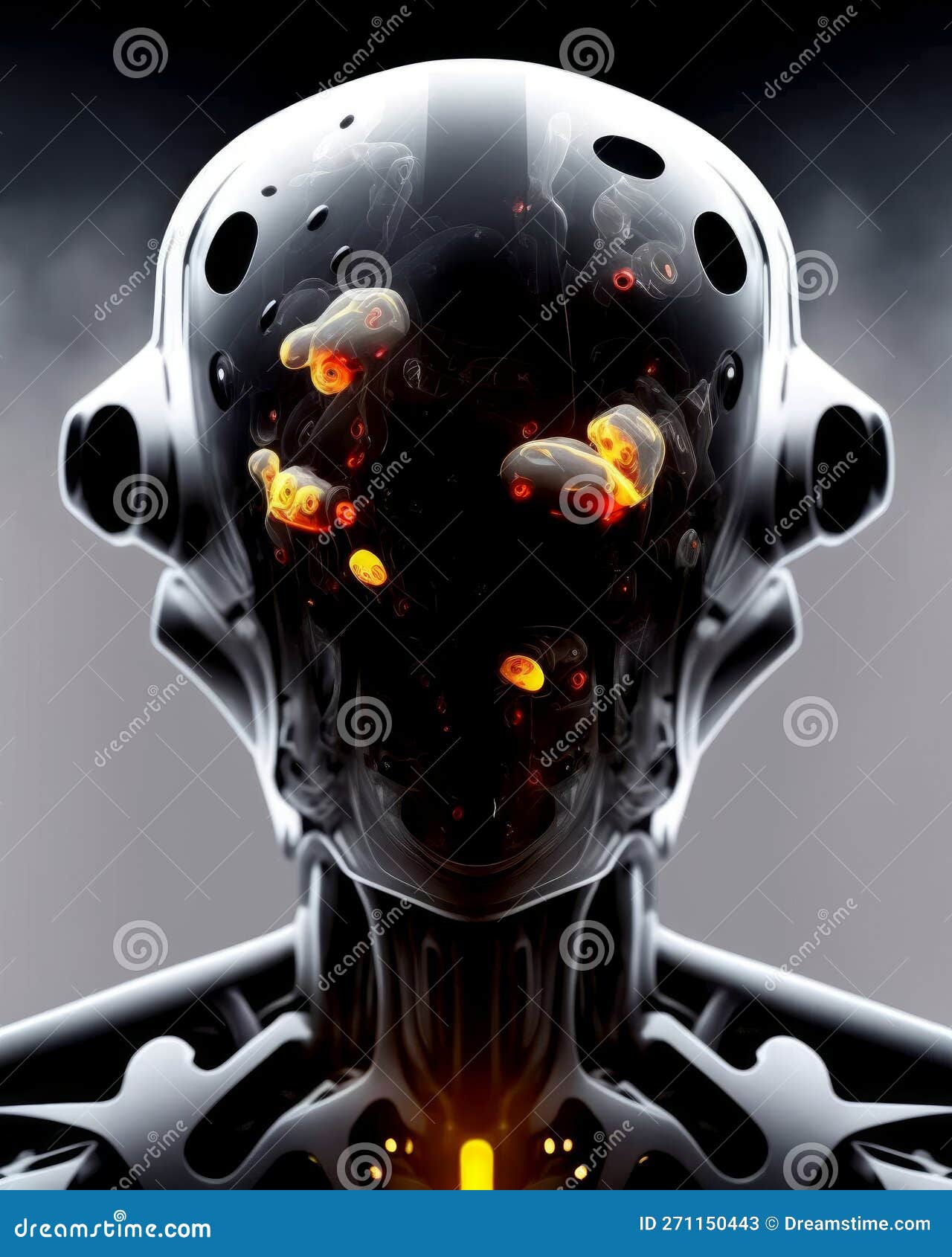 Biomechanical Cyborg, Robot Portrait, Future Technologies Stock ...