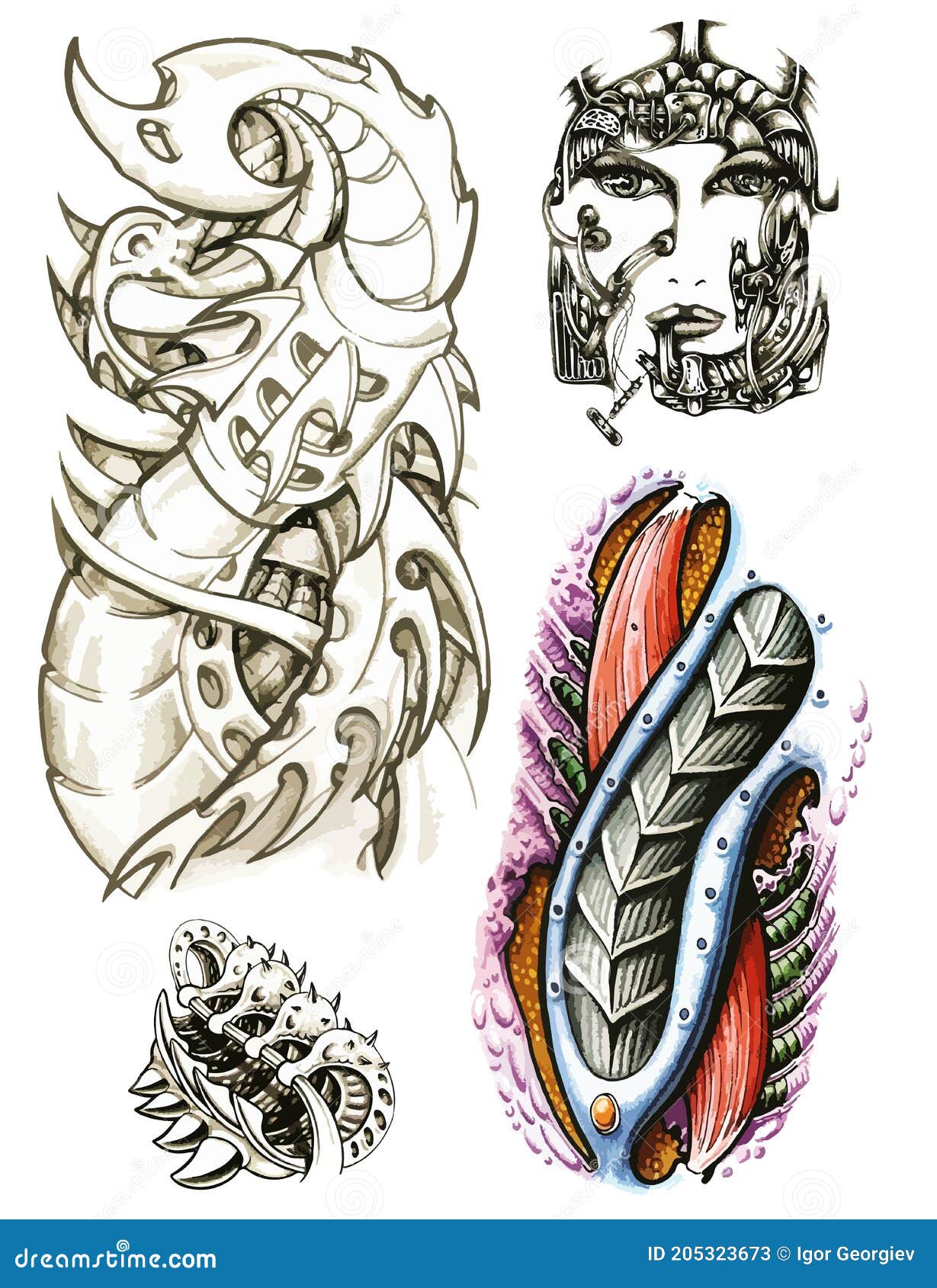 Biomechanical Art Drawings