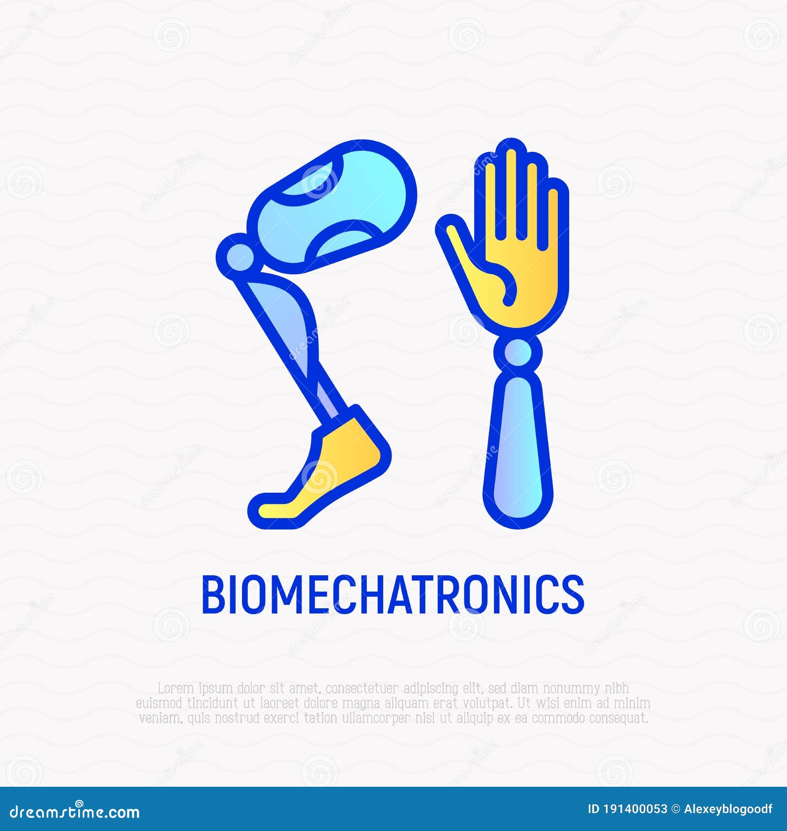 Biomechatronics Thin Line Icon, Prothesis of Hand and Leg for Disabled ...