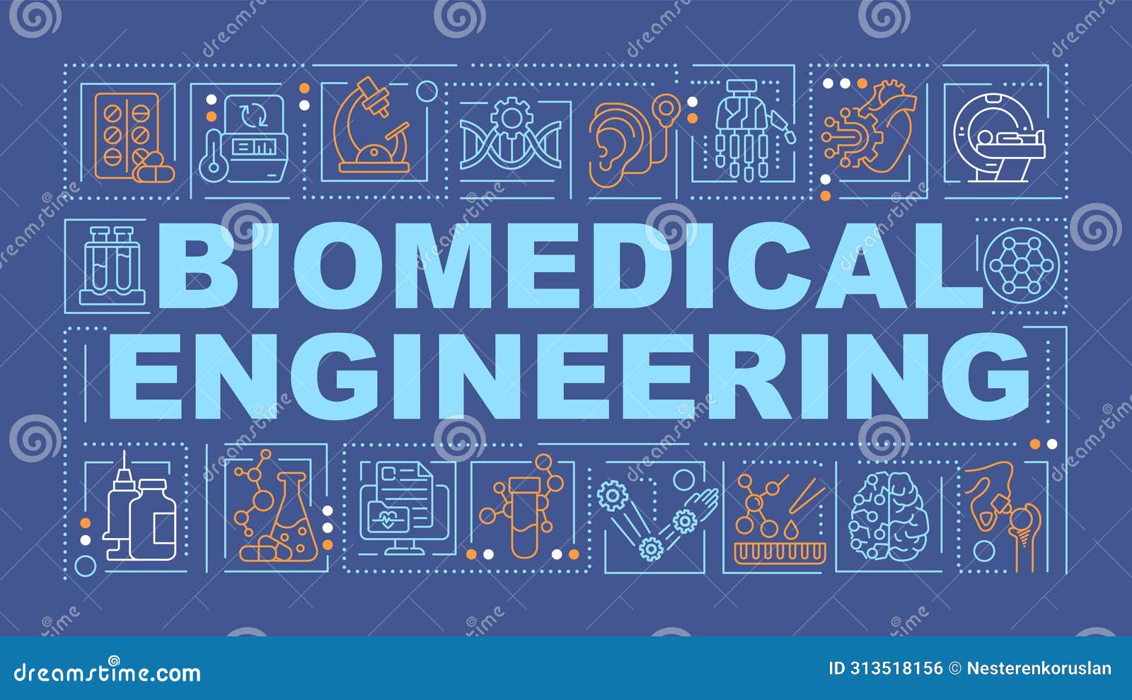 Biomedical Engineering Blue Word Concept Stock Vector - Illustration of ...
