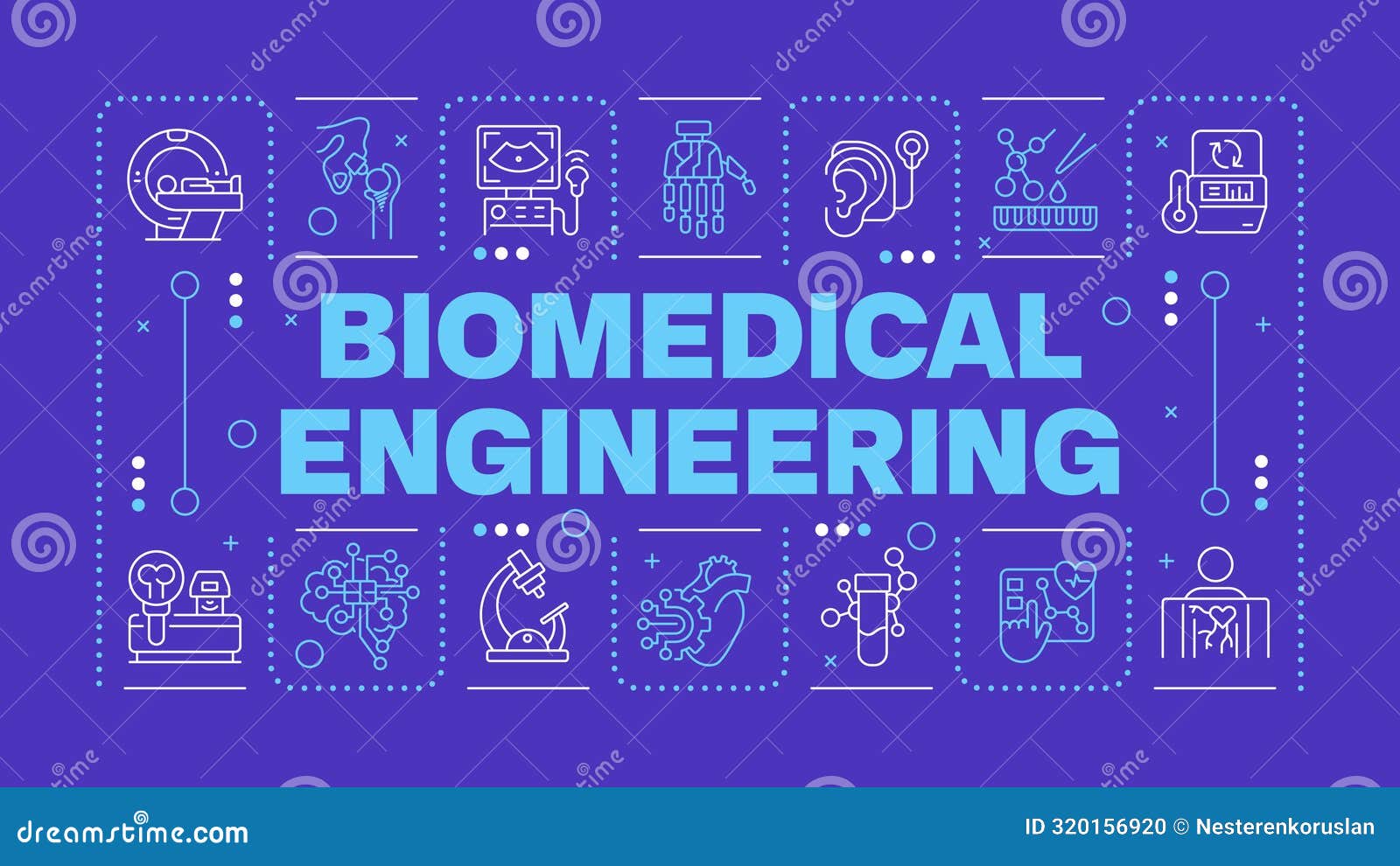 Biomedical Engineering Purple Word Concept Stock Vector - Illustration ...