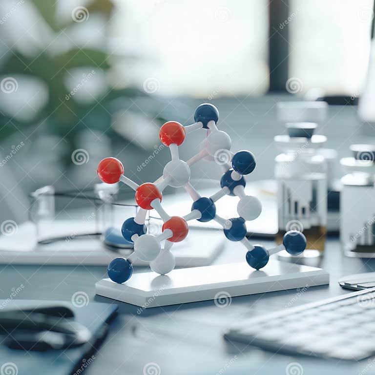 Biomedical Engineering Workspace Closeup on Molecular Structure ...