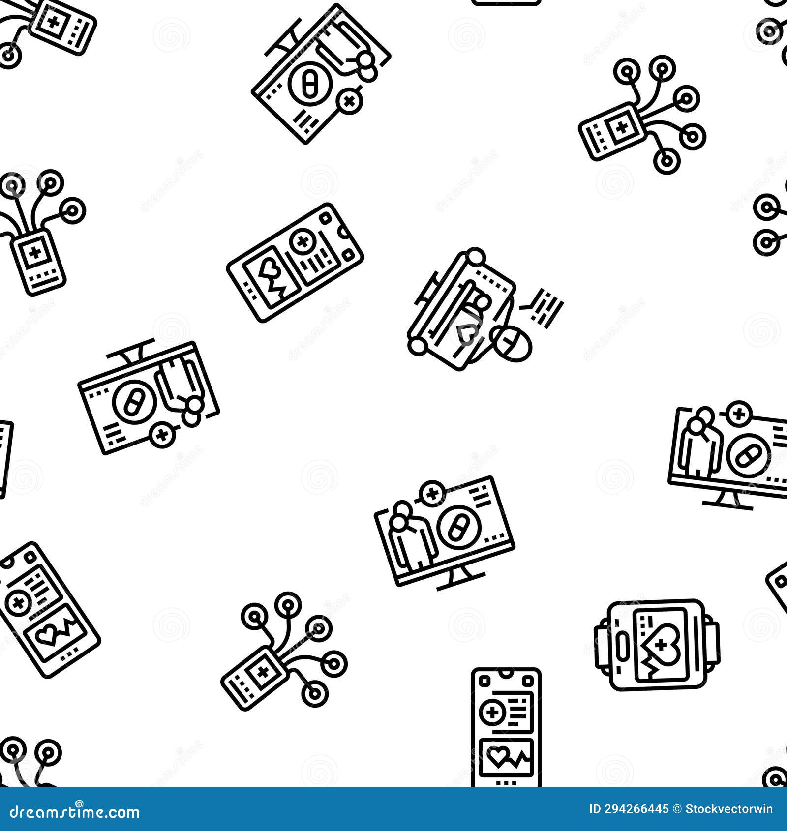 Biomedical Medical Science Vector Seamless Pattern Stock Illustration ...