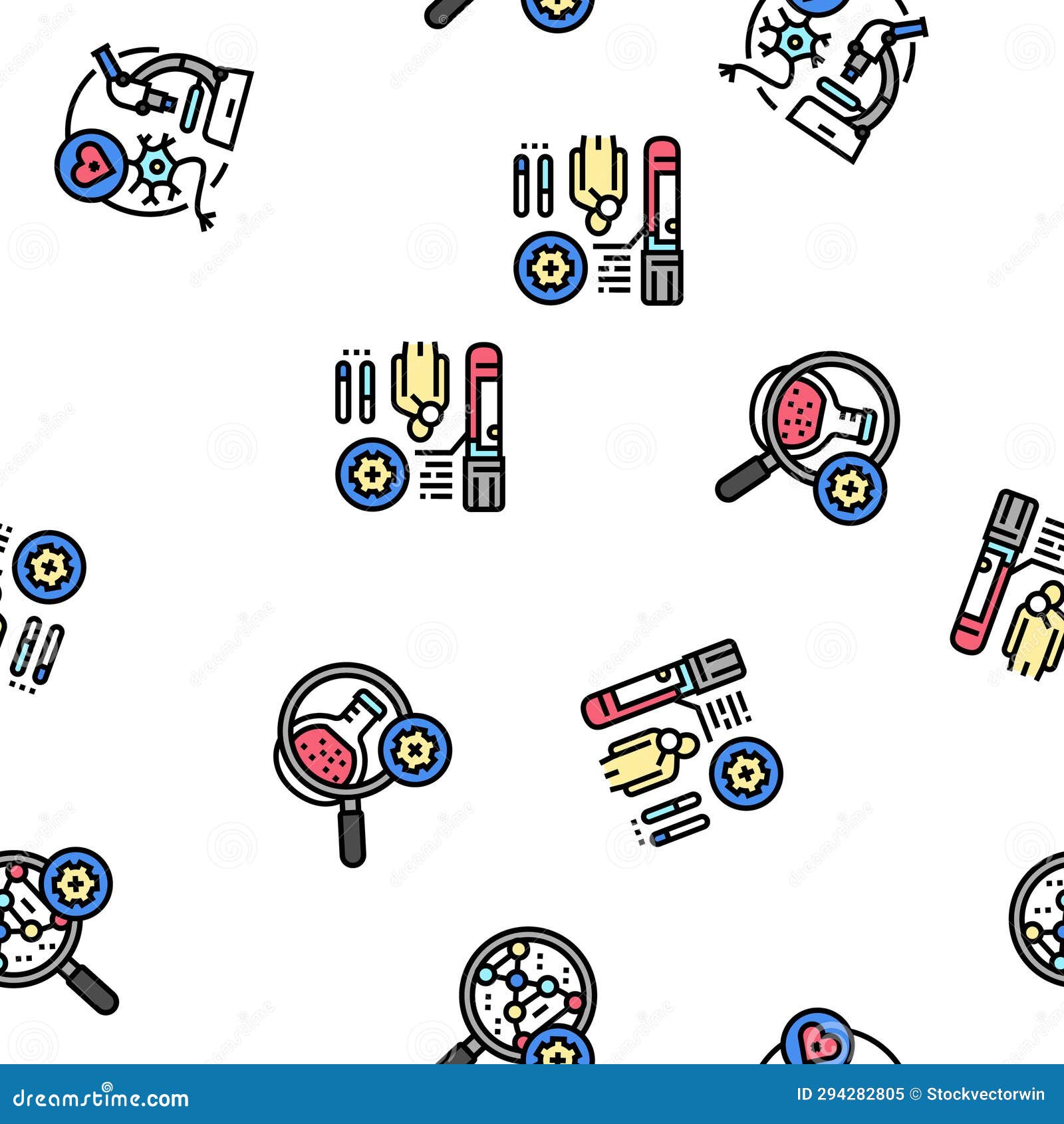 Biomedical Medical Science Vector Seamless Pattern Stock Vector ...