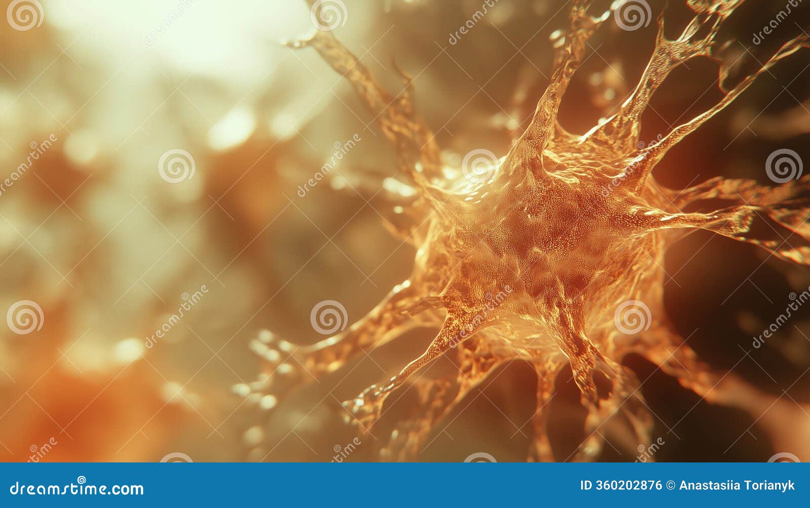Biomedicine Rendering of a Biology Nerve Cell Stock Photo - Image of ...