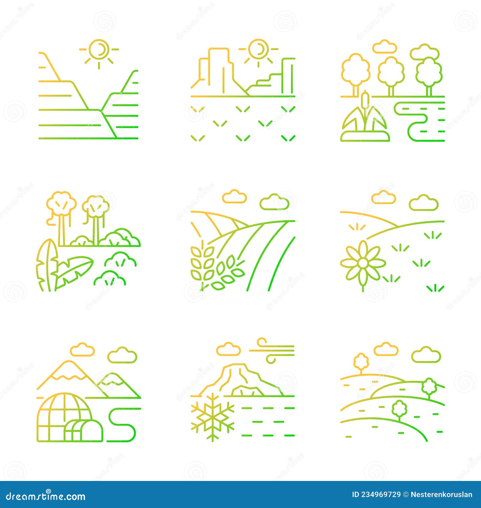 Landforms Collection With Educational Labeled Formation Examples ... Landforms Collection With Educational Labeled Formation Examples ...