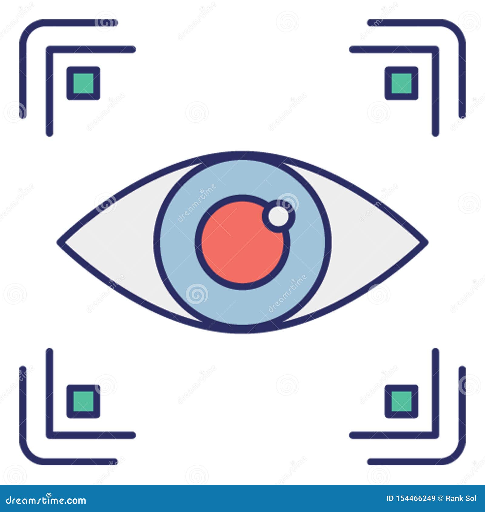 Biometric Access, Biometric Eye Identification Vector Icon Which Can ...