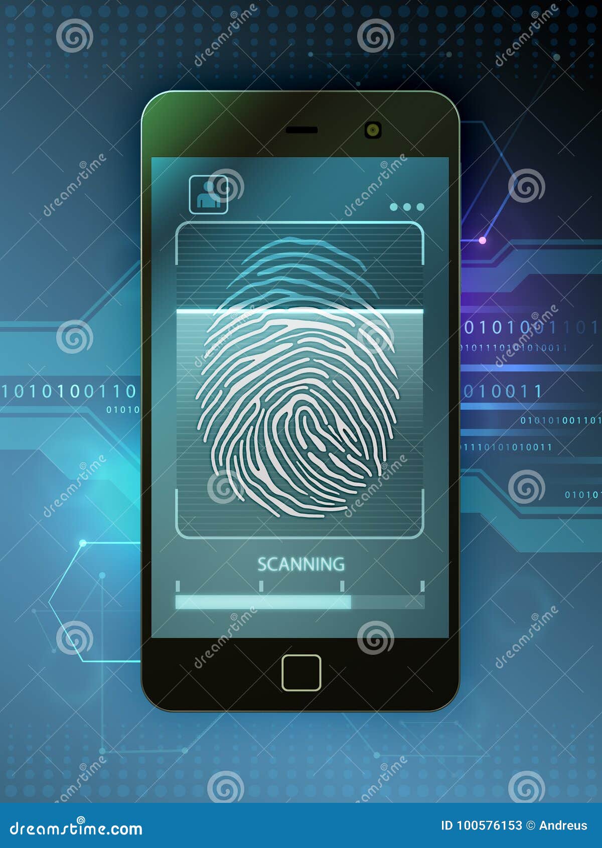 Biometric access control stock illustration. Illustration of electronic ...