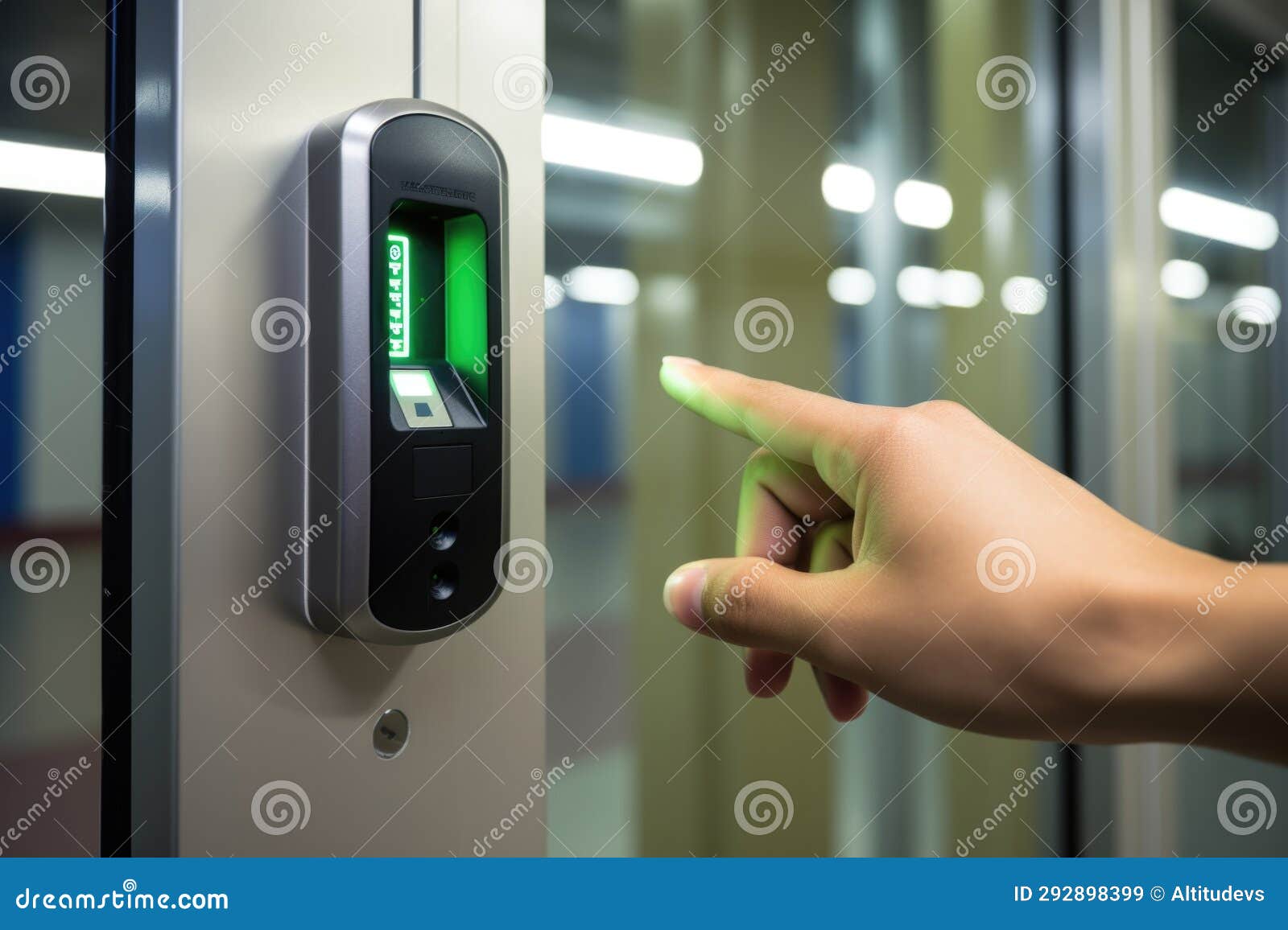 Biometric Access Control System at an Entrance Stock Illustration ...