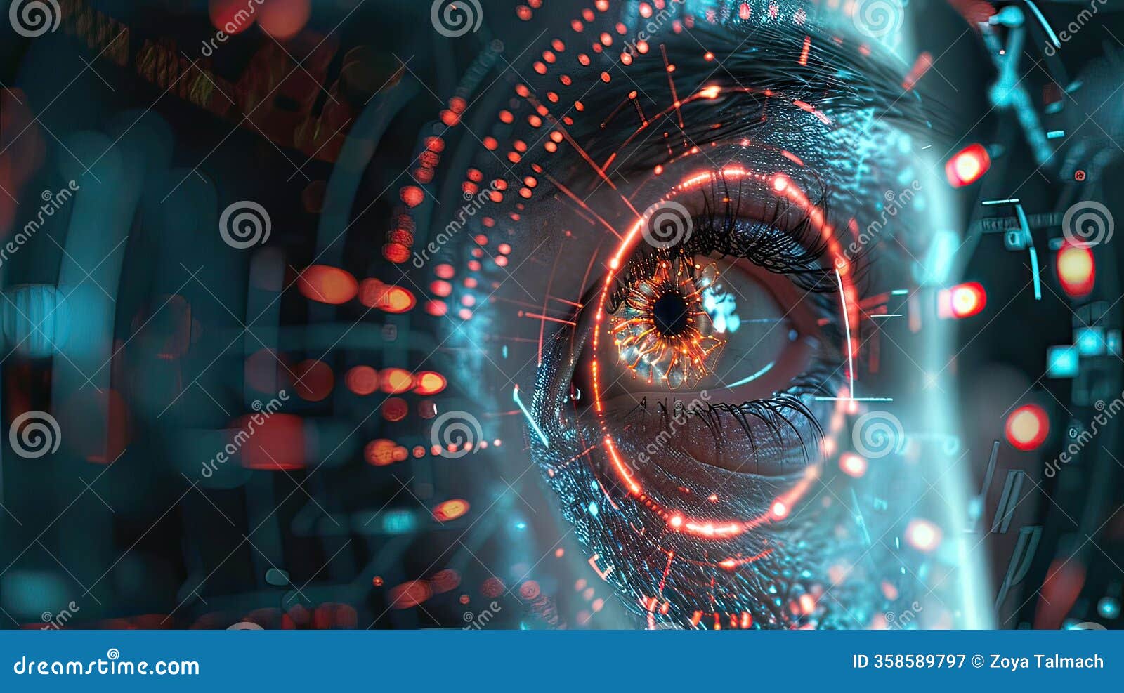 Biometric Access Control System with Eye Scan Stock Image - Image of ...