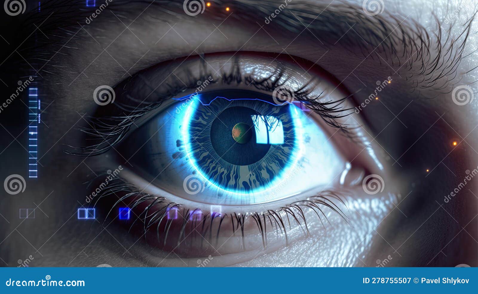 Biometric Access Control System, Scan, Contact Lens. Stock Illustration ...