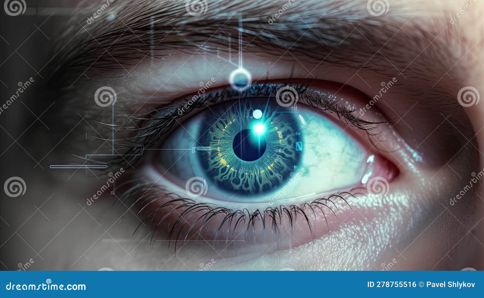 Biometric Access Control System, Scan, Contact Lens. Stock Illustration ...