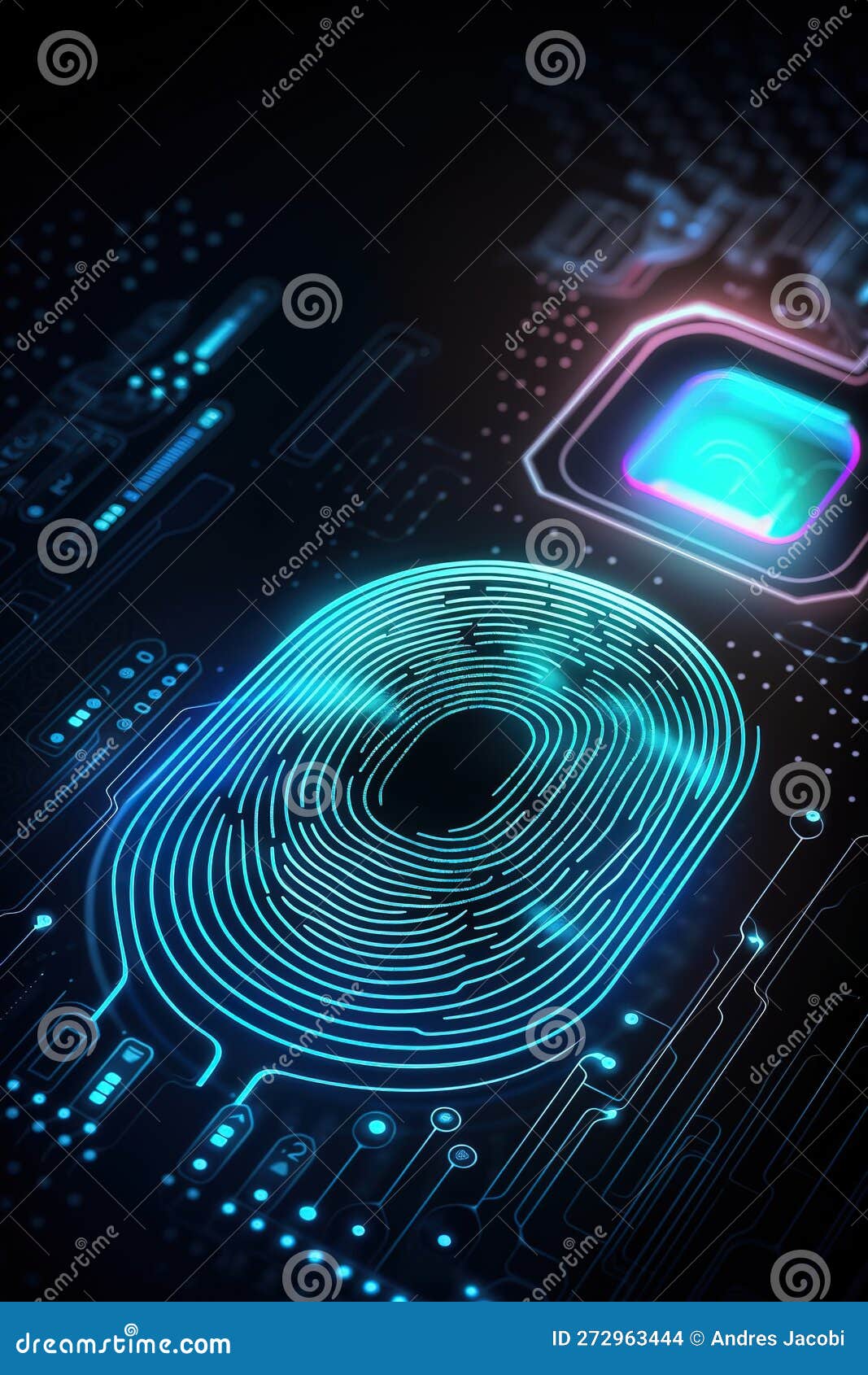 Biometric Access To Modern Technological Board Device. Stock ...