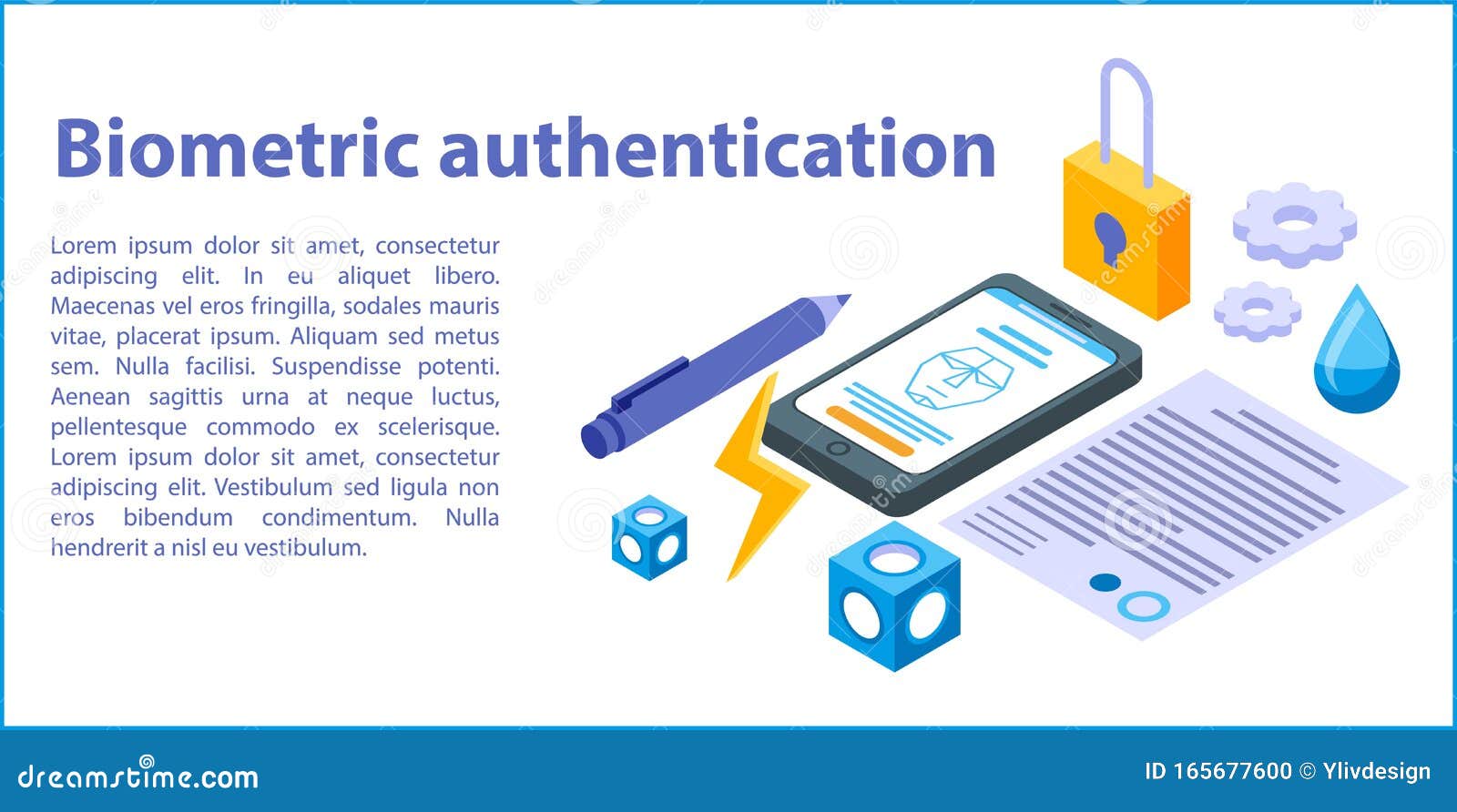 Biometric Authentication Concept Banner, Isometric Style Stock Vector ... Biometric Authentication Concept Banner, Isometric Style Stock Vector ...